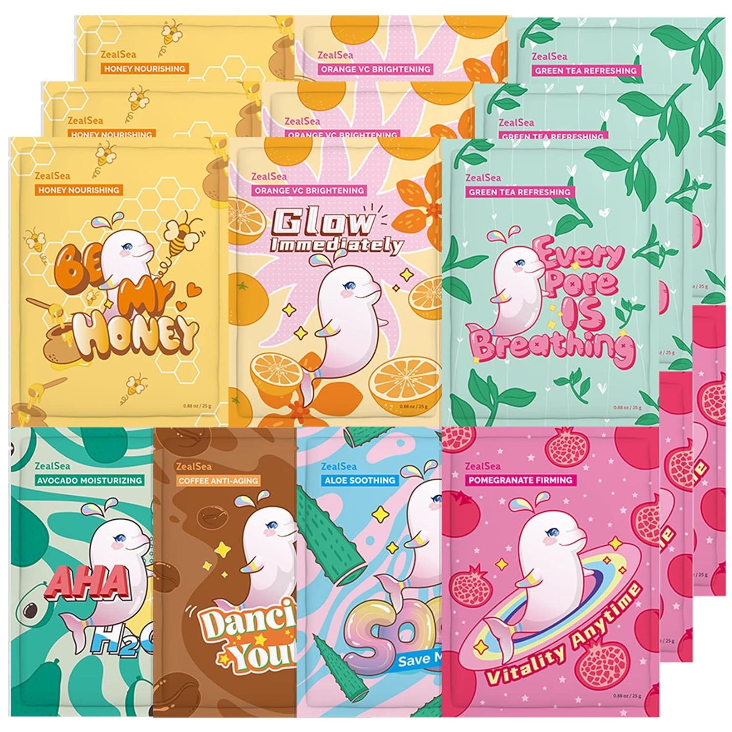 Amazon.com : ZealSea Face Masks Skincare, Facial Masks for Women Skin ...