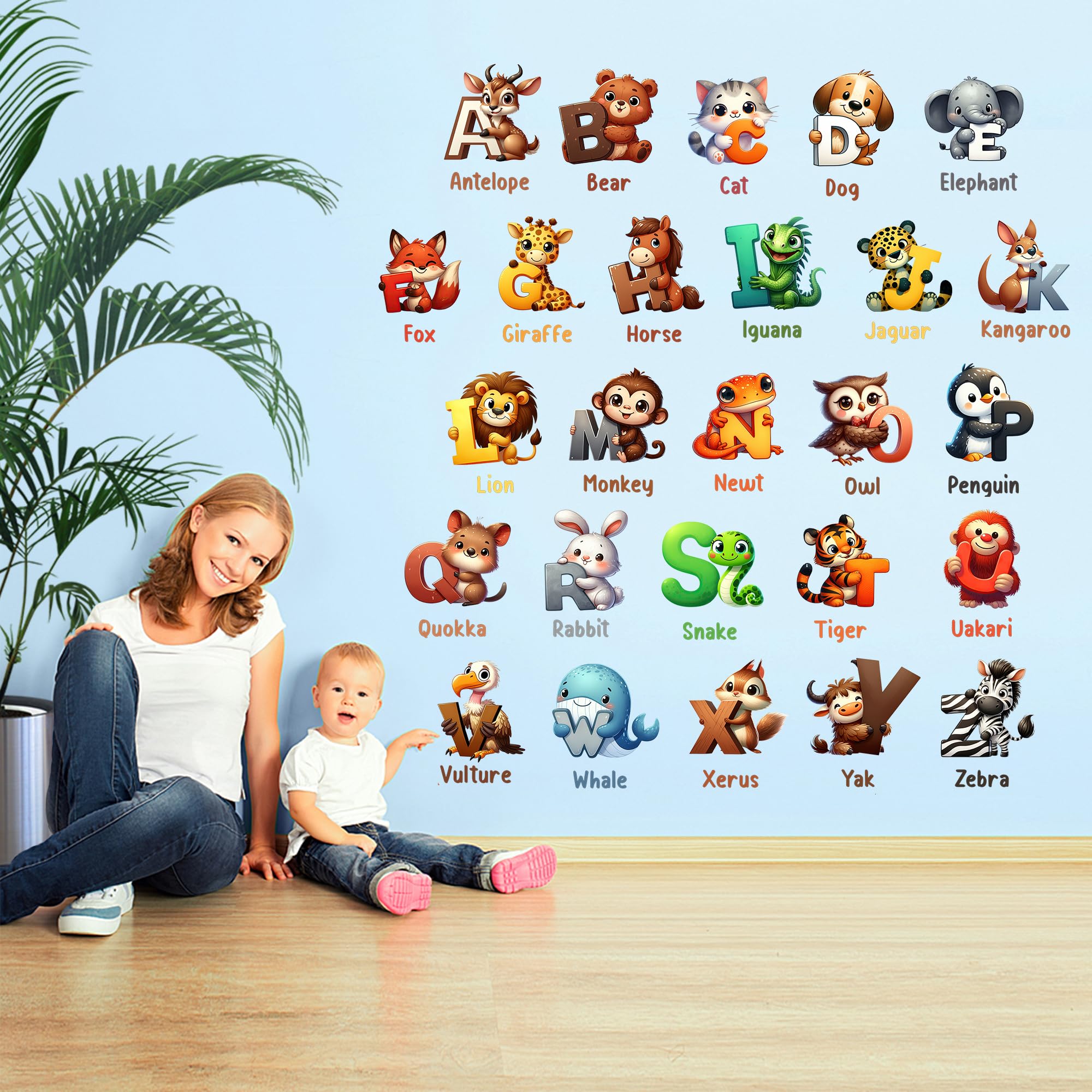 Animal Alphabet Wall Decals Animal Alphabet And Numbers Tree Wall