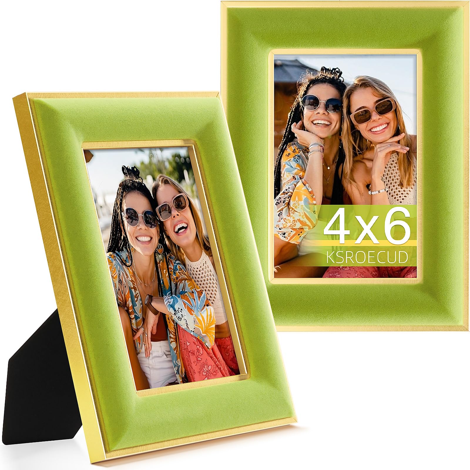 Amazon.com - KSROECUD 4x6 Velvet Picture Frame, Light Green Photo ...