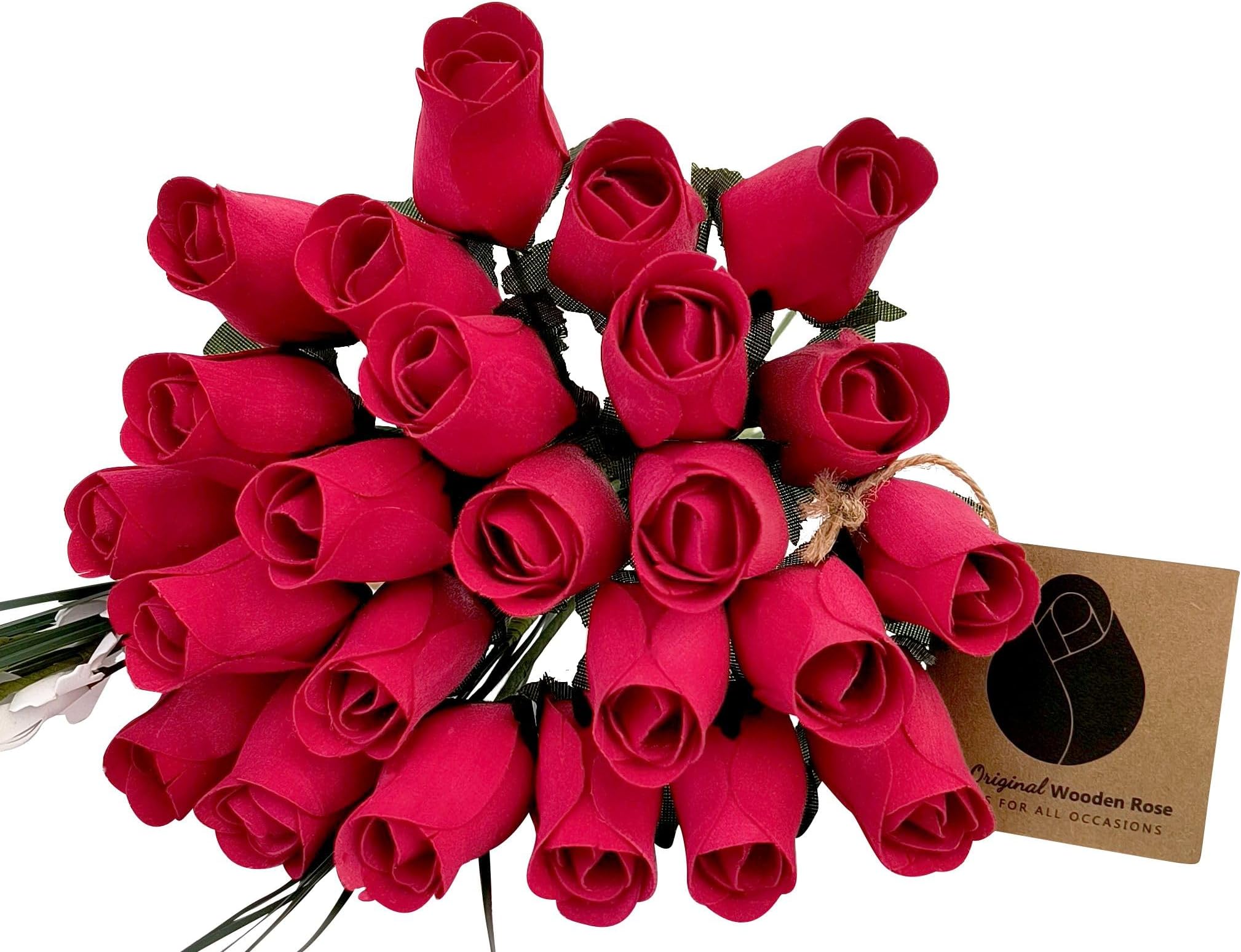 Amazon.com: 24 Beautiful Handmade Wooden Roses - Red : Home & Kitchen