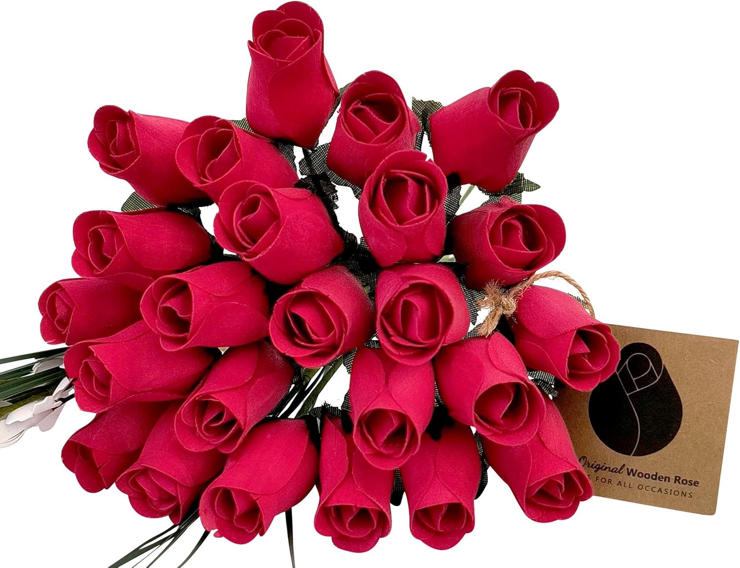 Amazon.com: The Original Wooden Rose Valentines Day All RED Flower ...