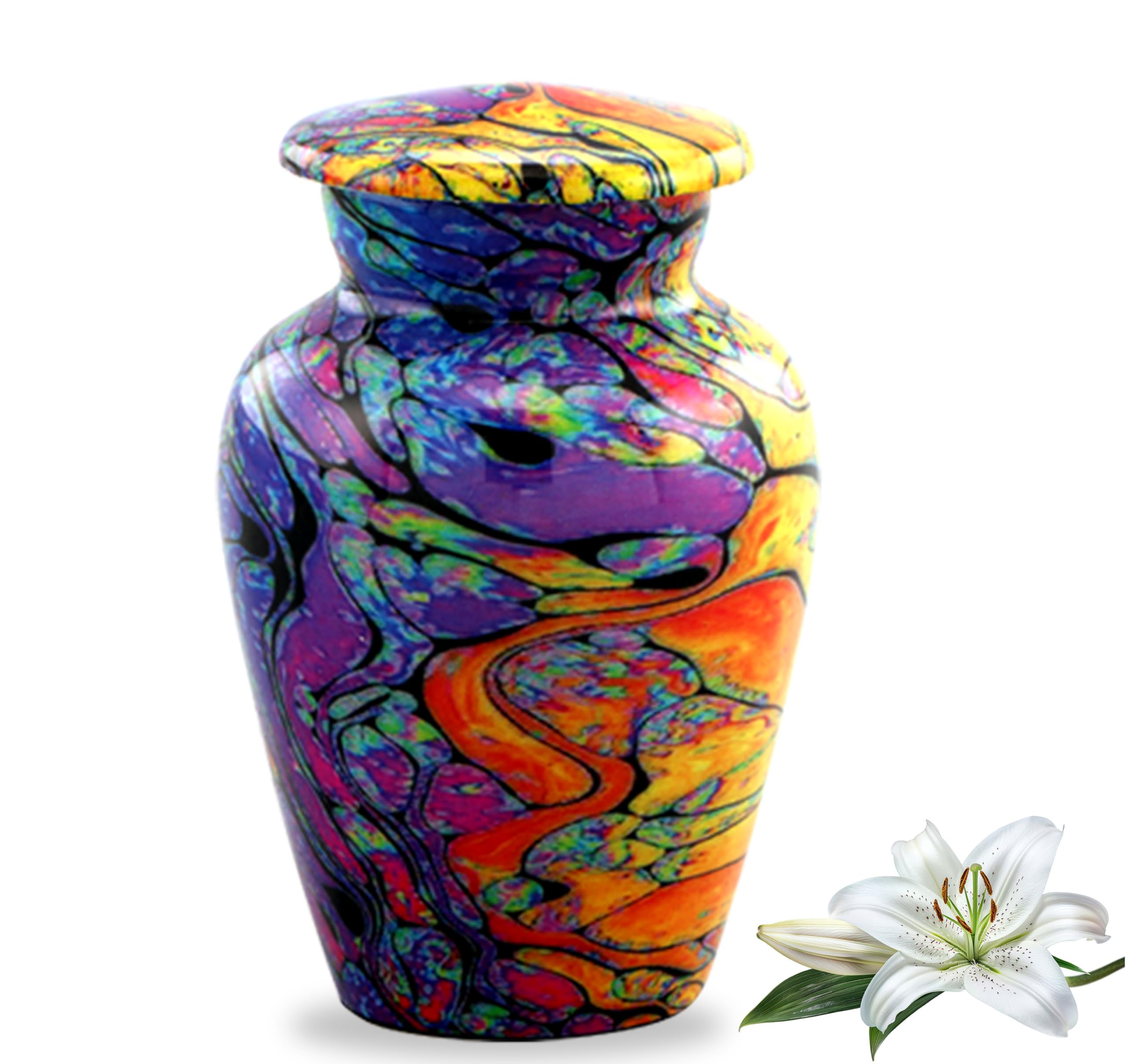 Amazon.com: Modern Print Keepsake Urn - Colorful Mini Cremation Urn for ...