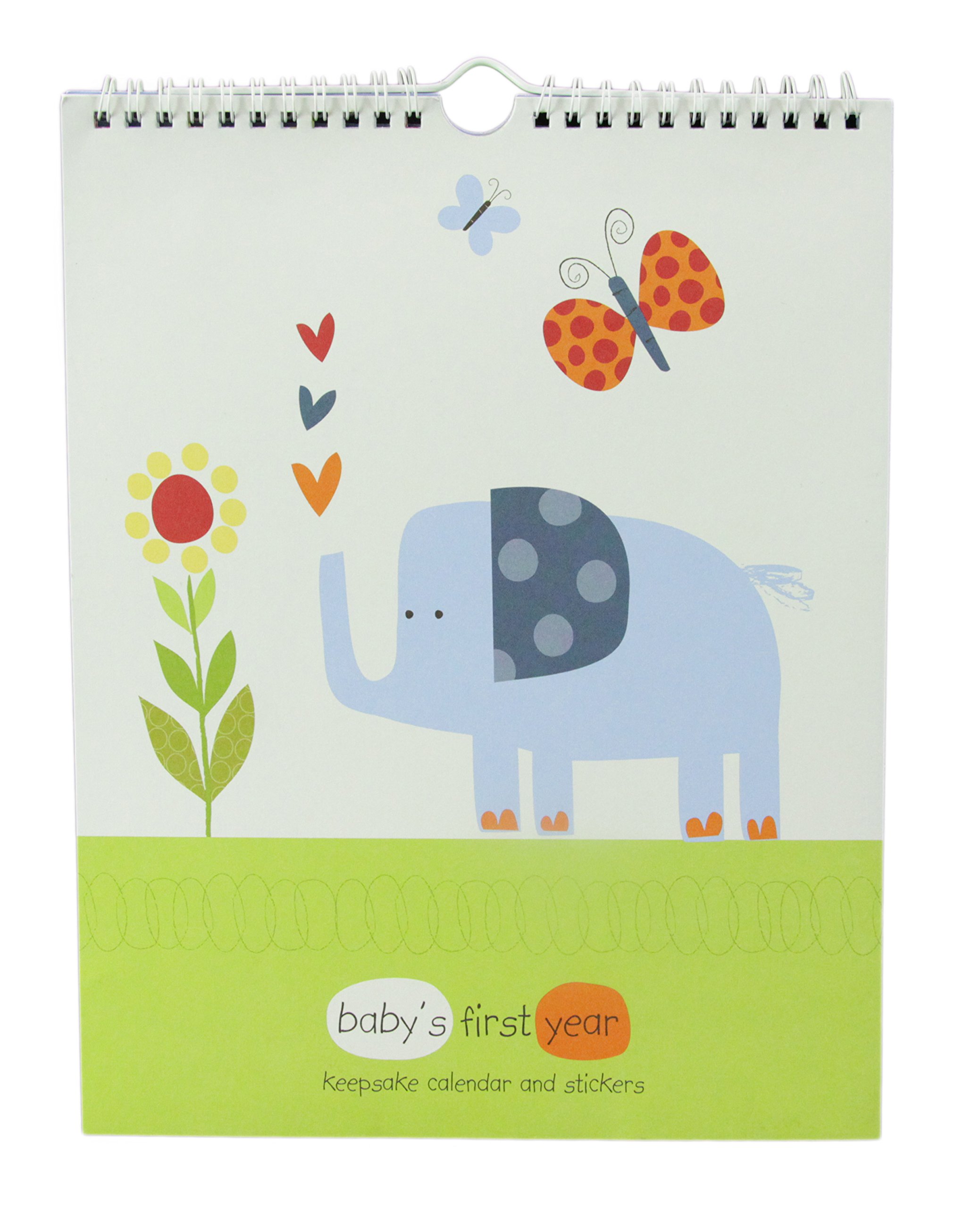 Babys First Year Calendar Keepsake With Milestone Stickers Jungle ...