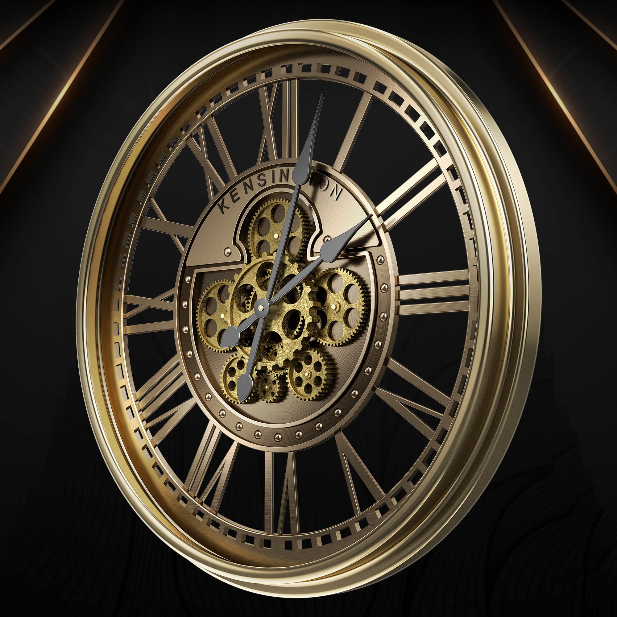 Real Moving Gears Wall Clock, Large Modern Metal Clocks for Living Room ...