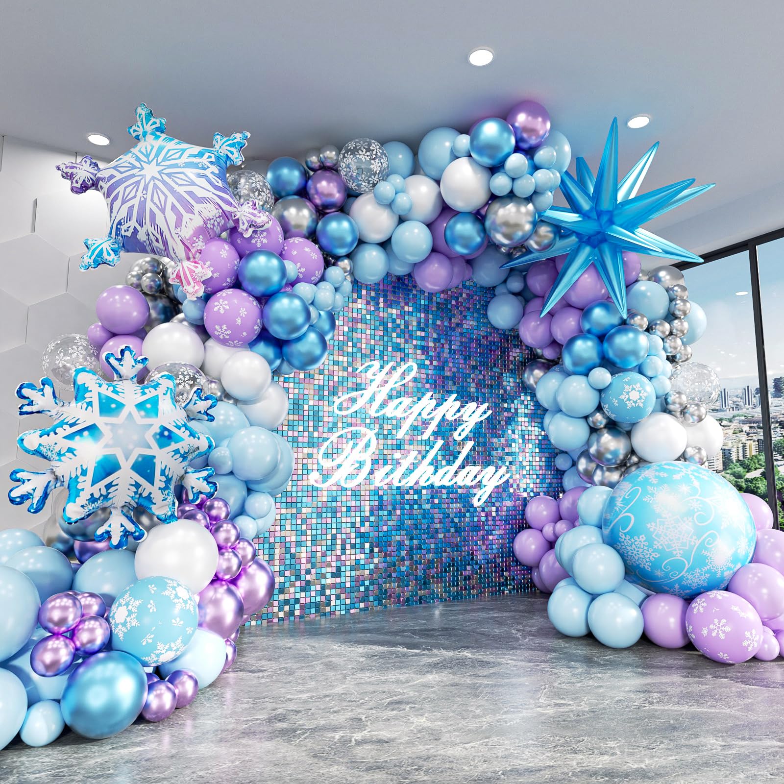 Amazon.com: ADOINBY Frozen Balloon Arch Garland Kit, 164Pcs Winter ...