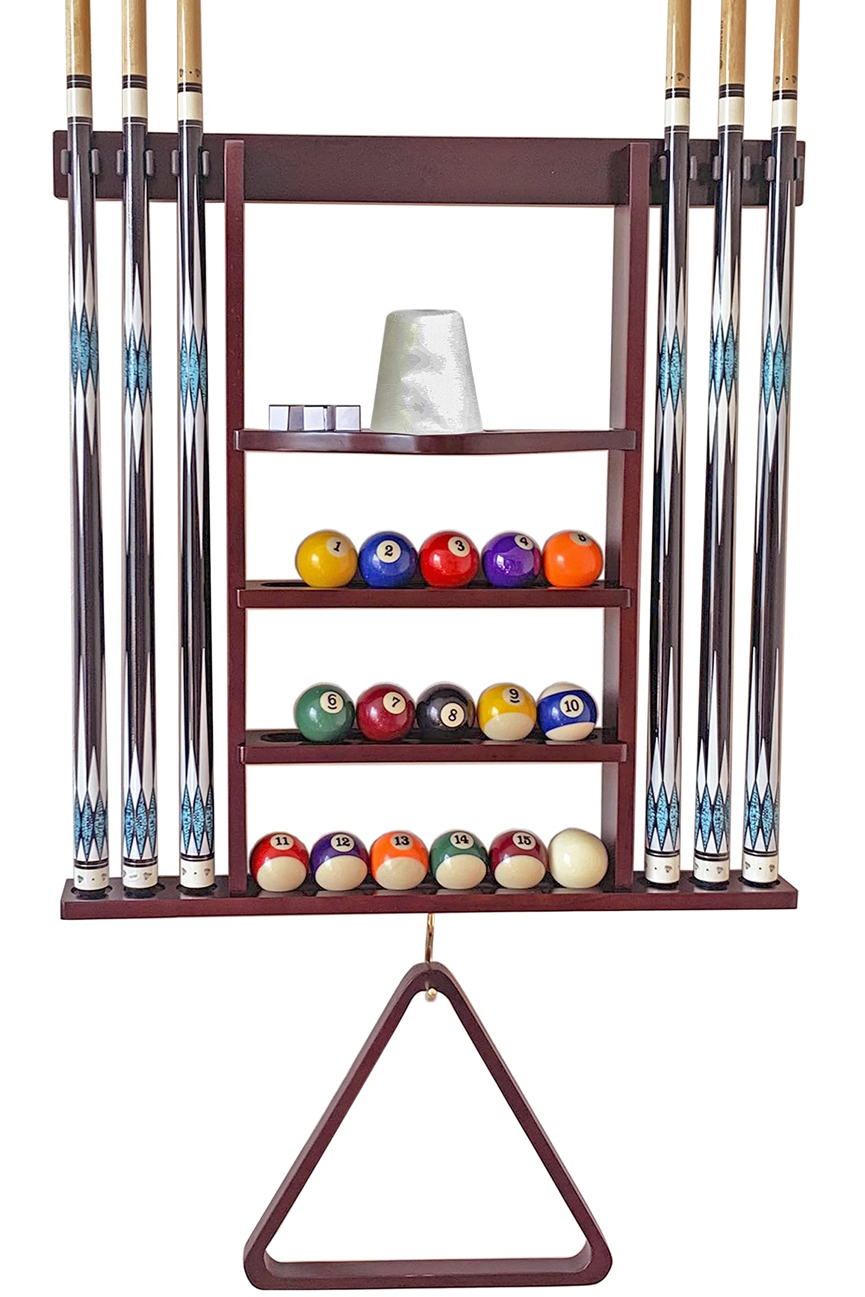 GACCO BILLIARDS Pool Cue Stick Holder Wall Mount, Pool Cue Holder ...