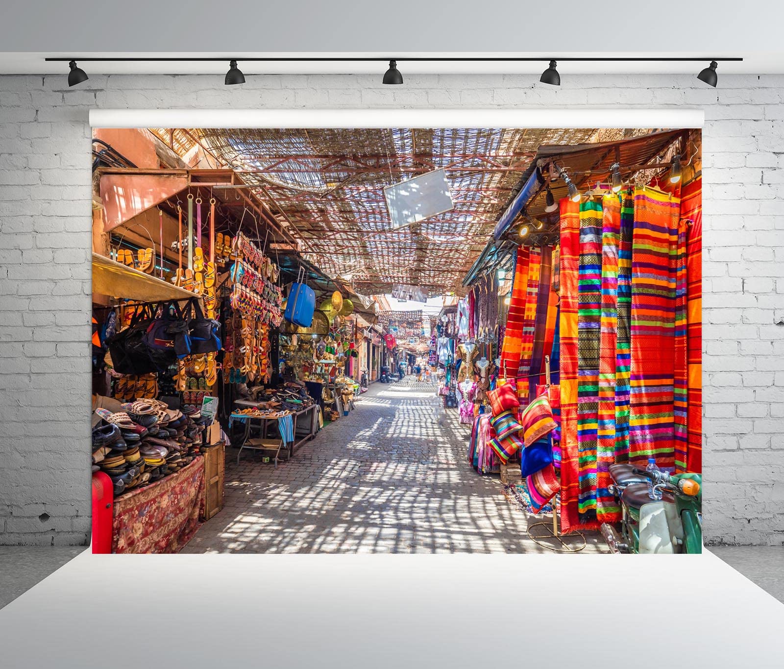 Amazon.com : BELECO 7x5ft Fabric Morocco Market Backdrop Street Shops Souvenirs Background ...