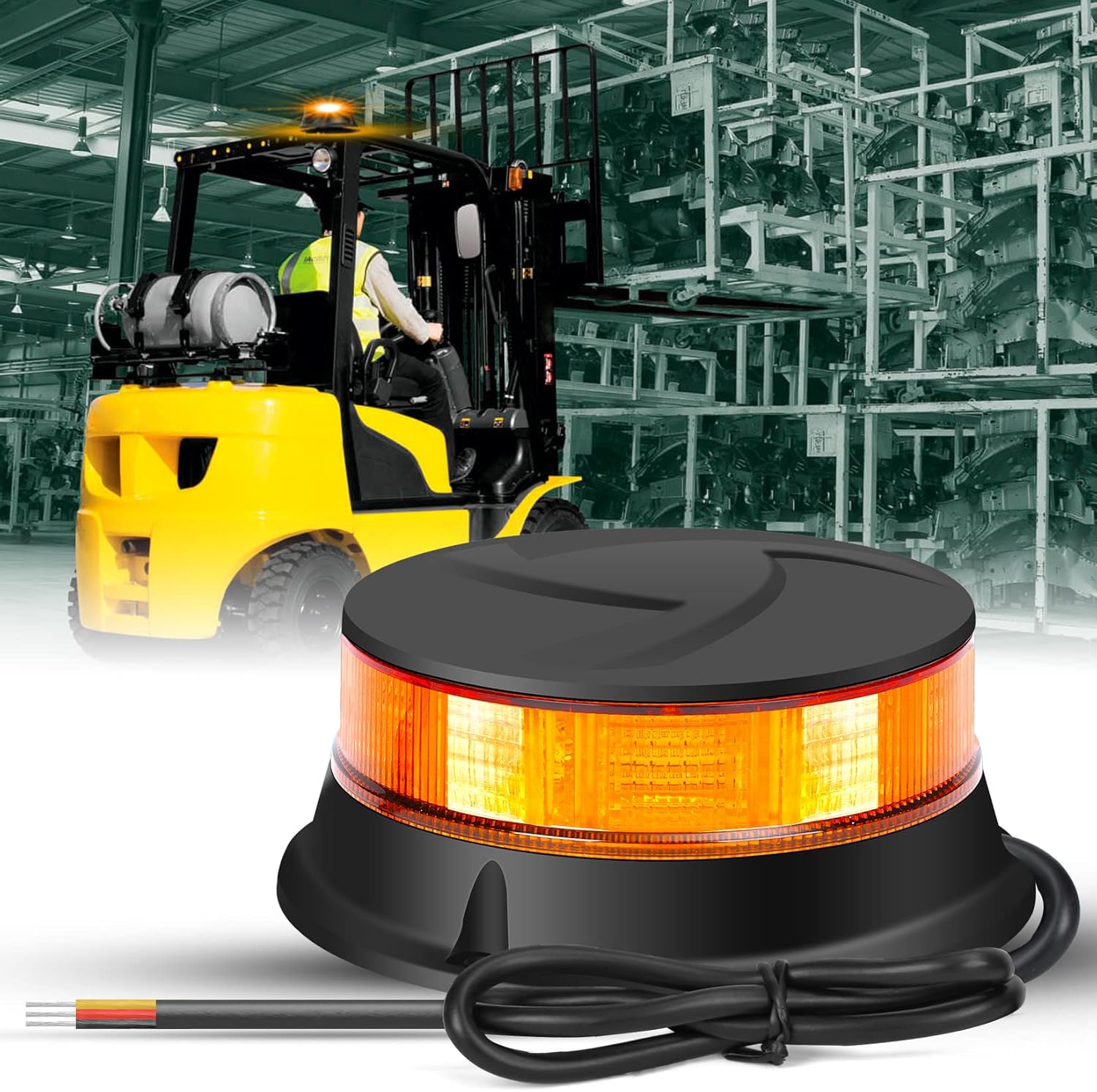 Amazon.com: DAYSEN LED Amber Beacon Light, 4.2" Flashing Emergency ...