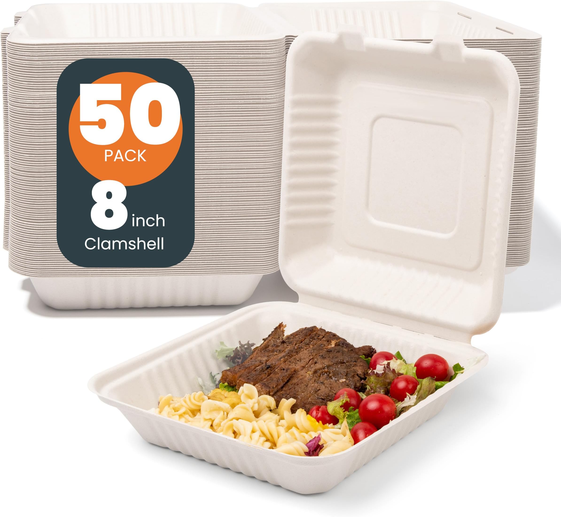 Amazon.com: hooray mida To Go Containers Disposable - 50 Pcs 8" x 8 ...