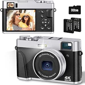 Zostuic Digital Camera 4K 48MP Autofocus with 32G Card Optical Viewfinder 16x Zoom Vlogging ...