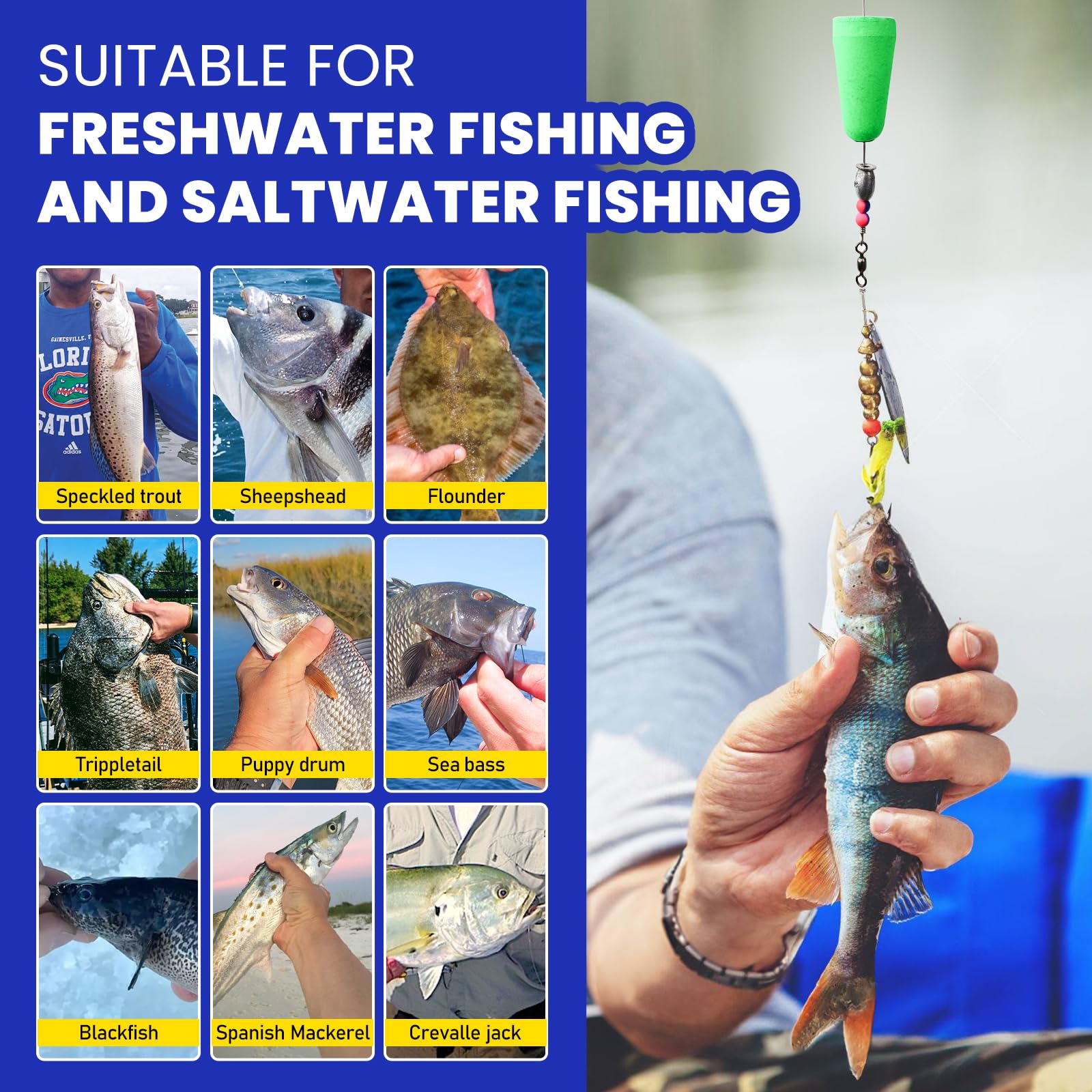 Snapklik.com : Vipfish Popping Corks Floats Saltwater - Rattles And ...