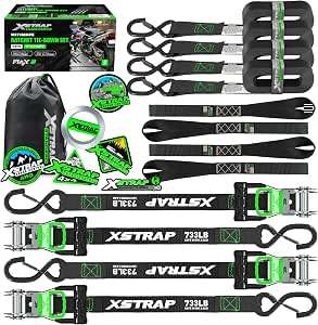 Amazon.com: XSTRAP STANDARD 4PK Motorcycle Ratchet Straps, 1" x 15ft ...