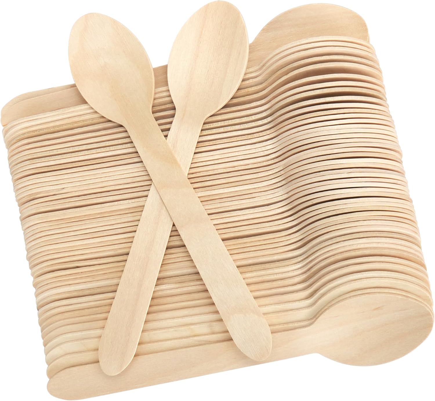 Amazon.com: LotFancy Disposable Wooden Spoons, 250Pcs 6.25 inch Wood ...