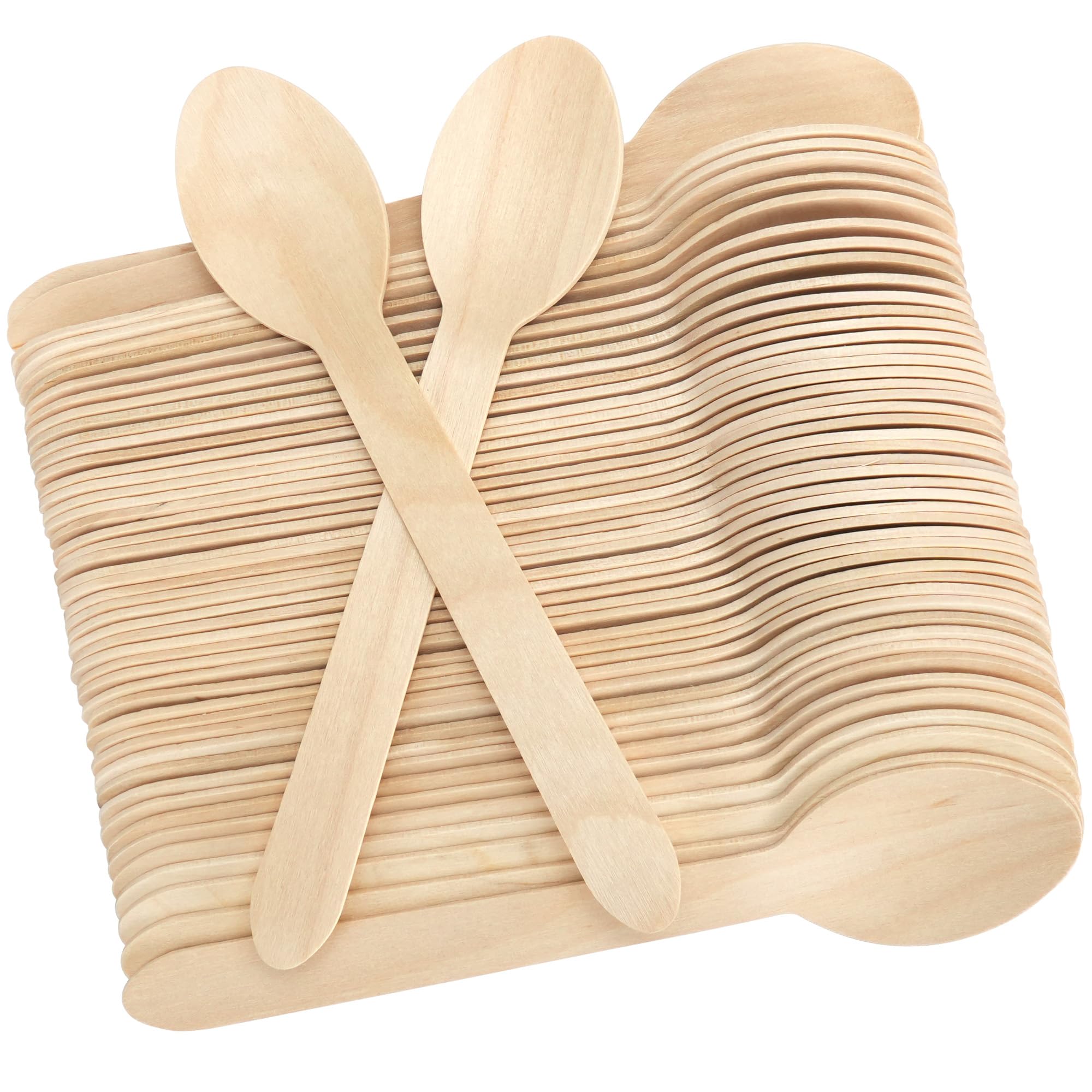Amazon.com: LotFancy Disposable Wooden Spoons, 250Pcs 6.25 inch Wood ...