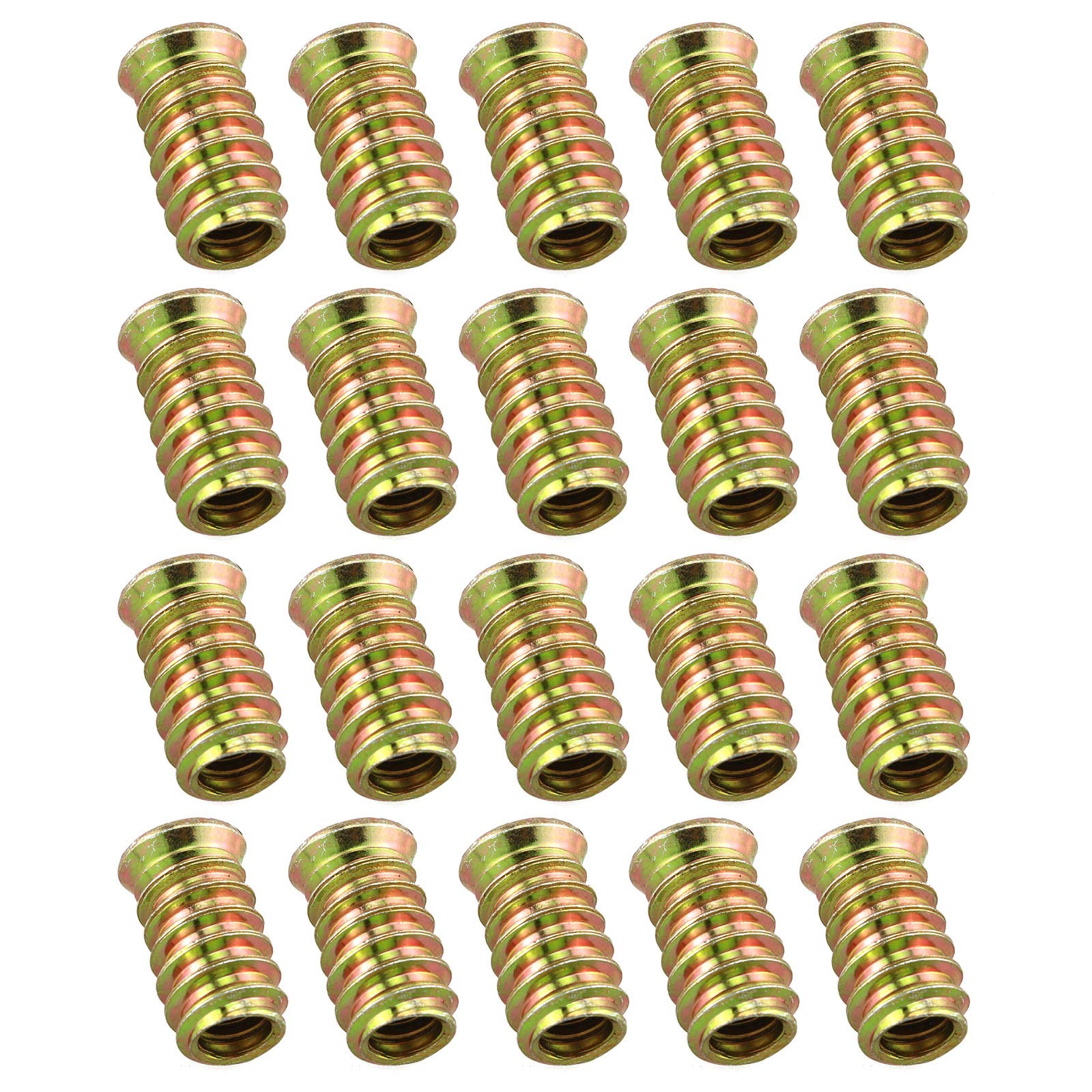 Amazon.com: E-outstanding 20pcs 1/4 Inch x 20mm Threaded Insert Nuts ...