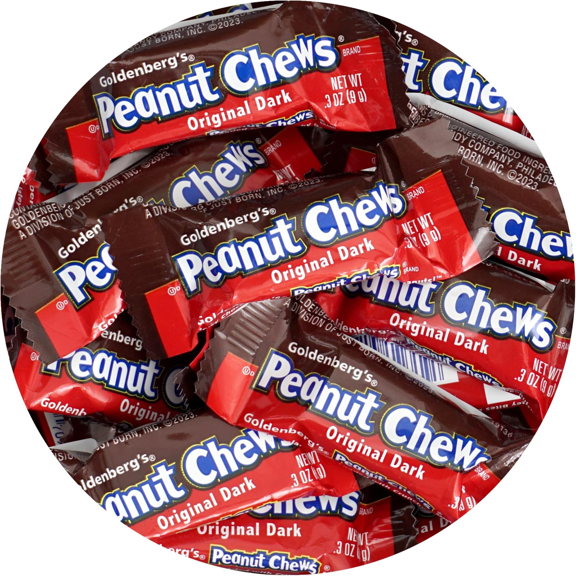 Amazon.com : Peanut Chews Original Dark, 2 Pound Bulk Bag, Individually ...