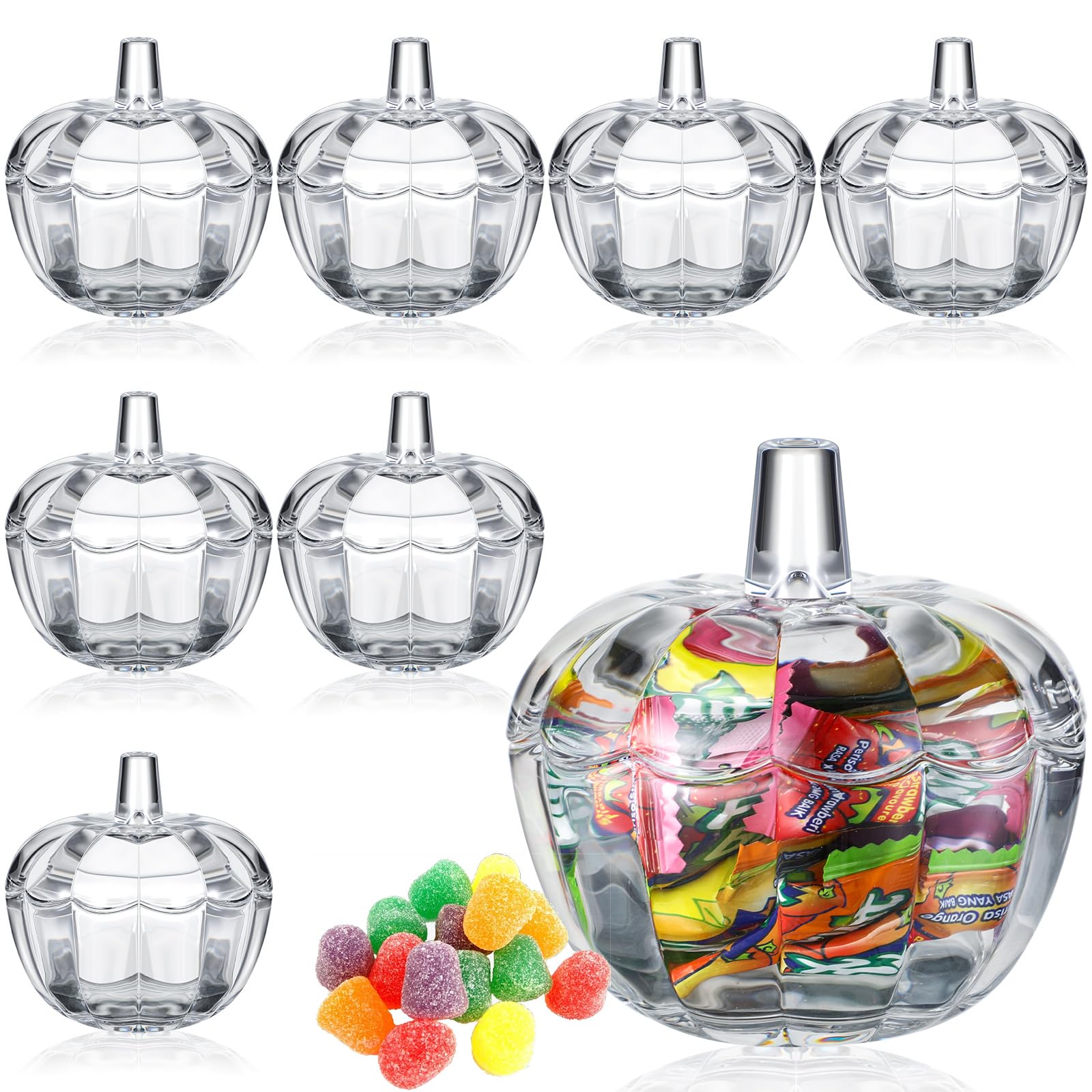 Amazon.com | Tanlade Glass Pumpkin Candy Jar Halloween Candy Bowl ...
