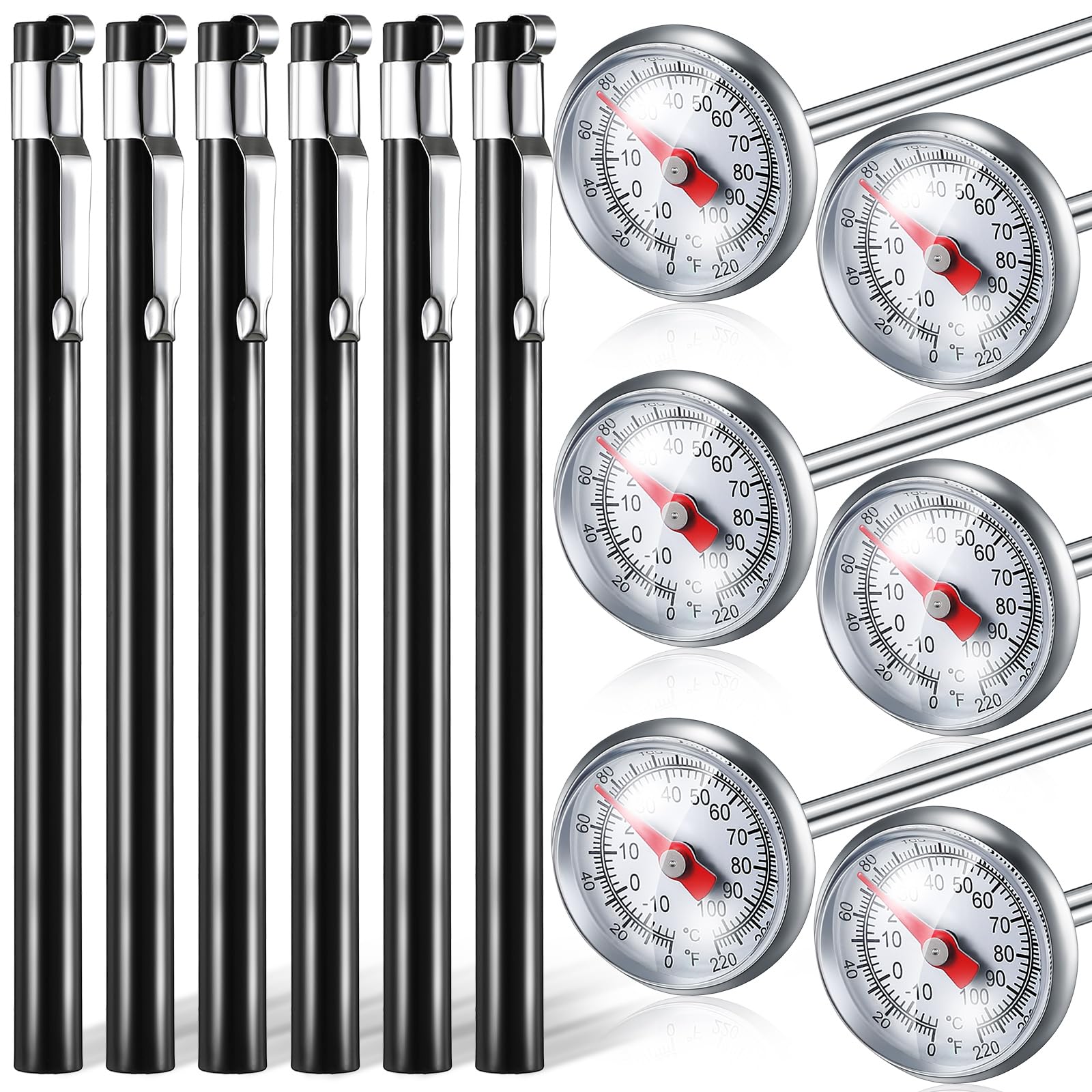 Snapklik.com : Xuhal 6 Pcs Stainless Steel Kitchen Thermometer
