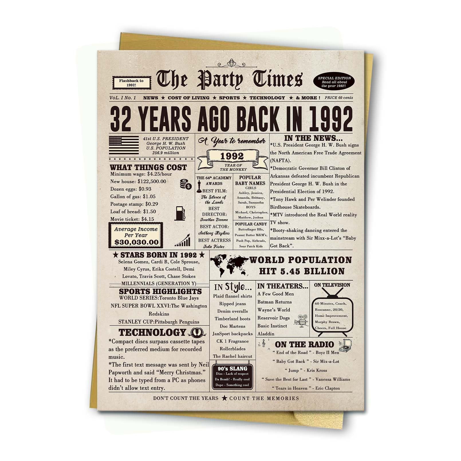 Amazon.com : VvOoOvV Jumbo 32nd Birthday Card for Women Men, Happy 32nd ...