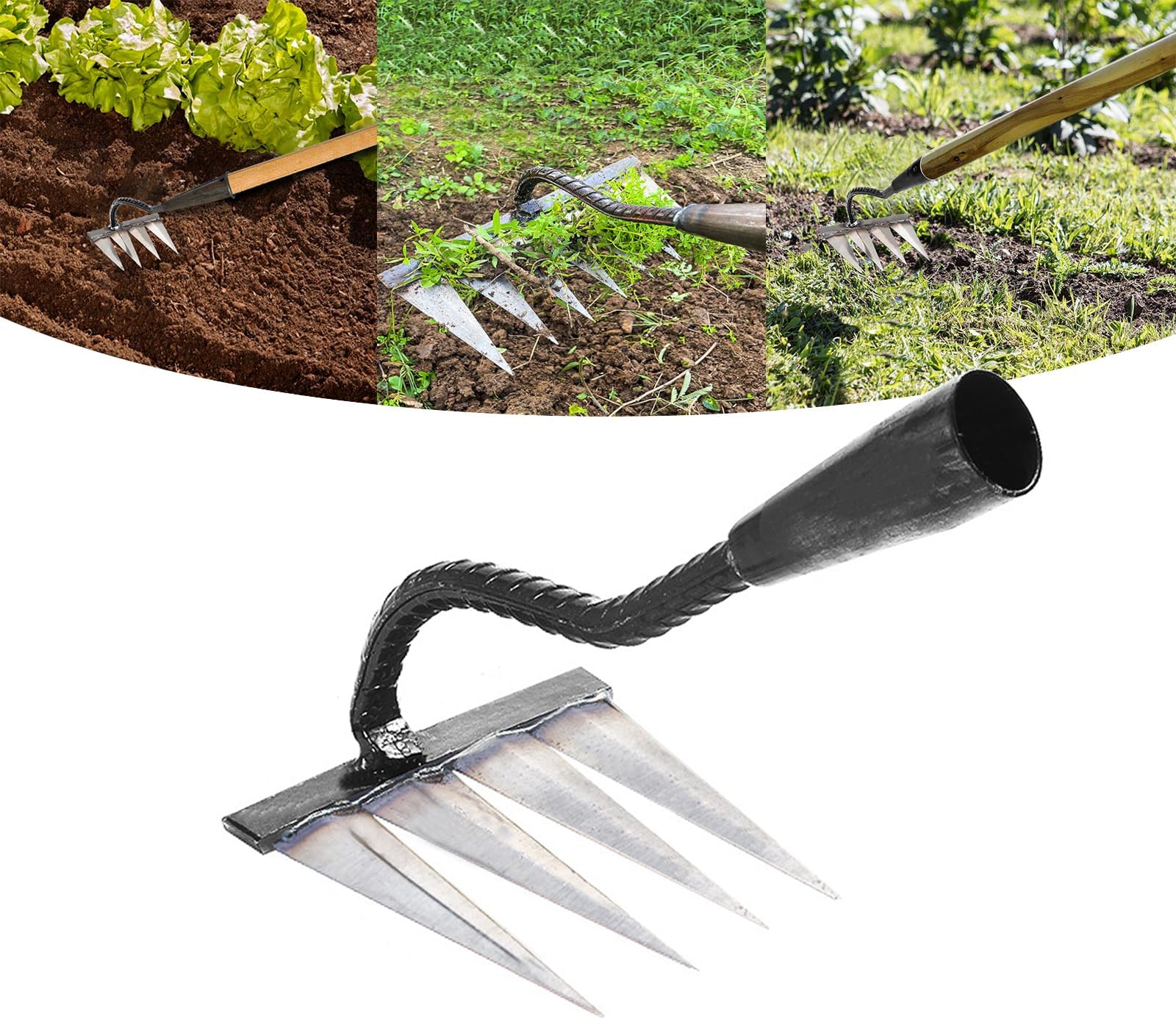 Amazon.com : Barafat Garden Rake, Iron Rake for Gardening and Weeding ...