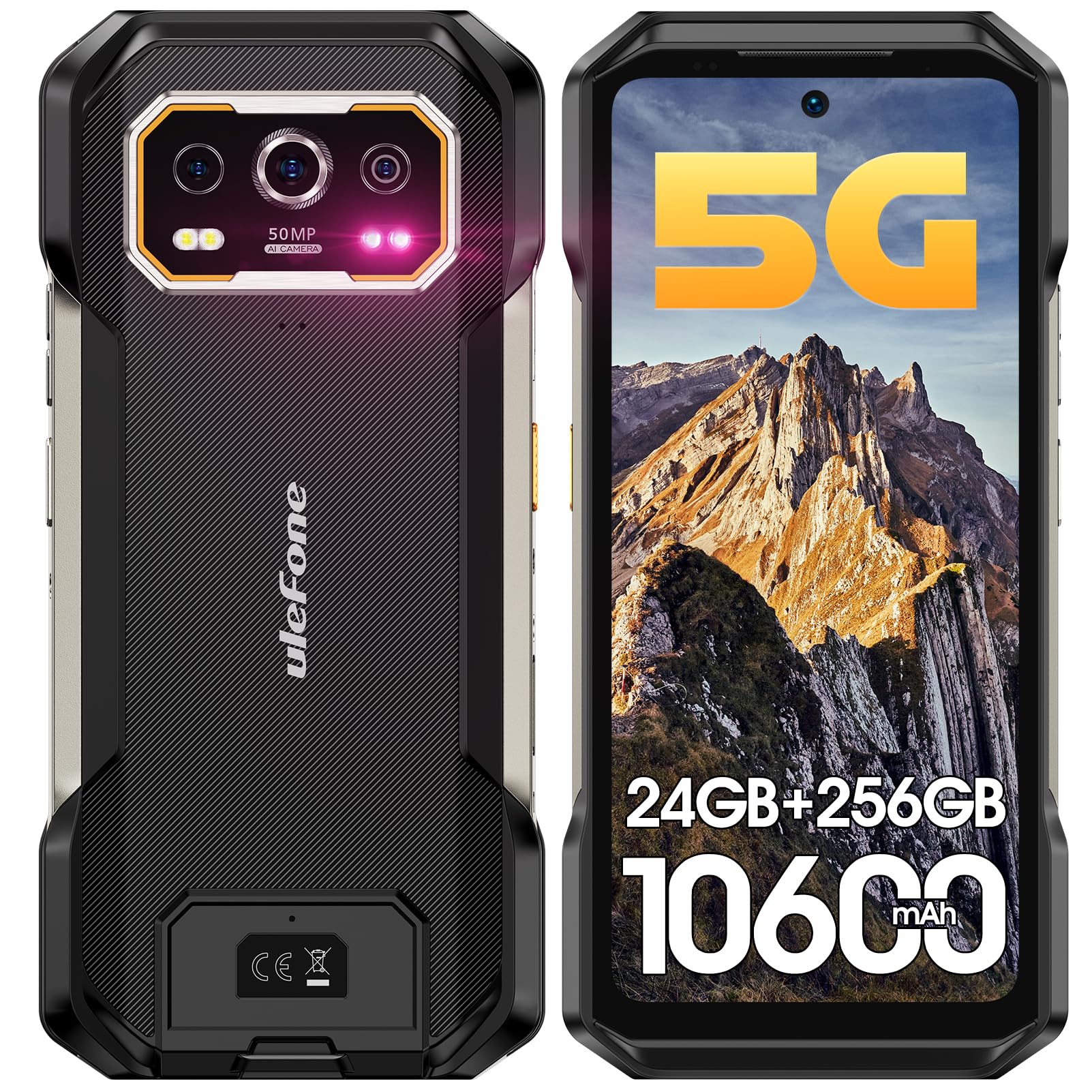 Ulefone Armor 27 Pro 5G Rugged Smartphone Android 14 2024, 12GB+256GB ...