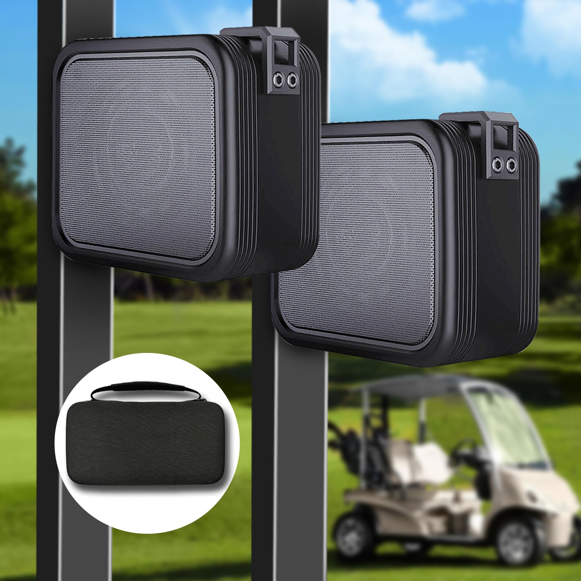 Amazon.com: MAGOLFIN 2-Pack Golf Cart Speakers with Storage Case, IPX7 ...