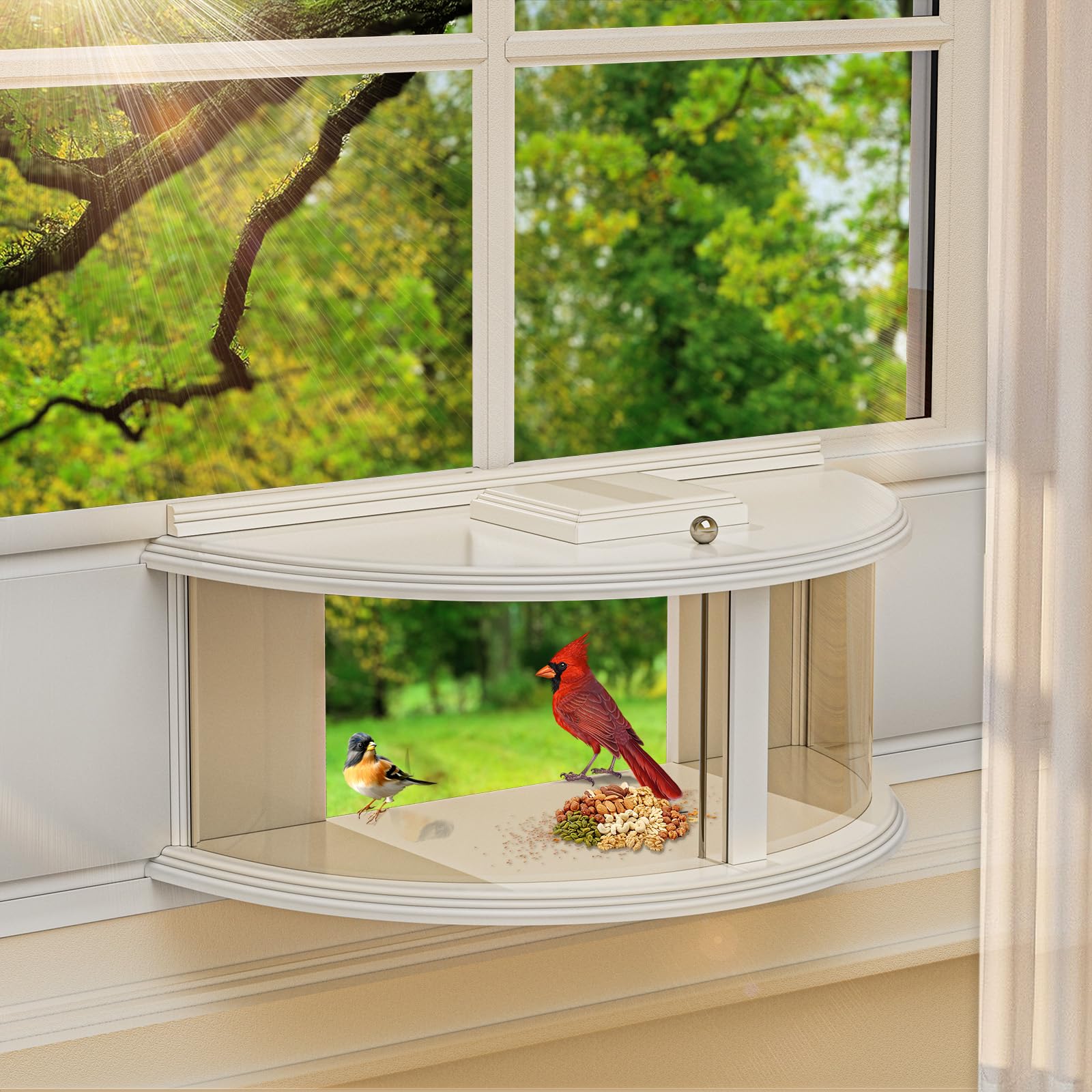 Amazon.com : Window Bird Feeder for Viewing, 180° Extra Large Capacity ...