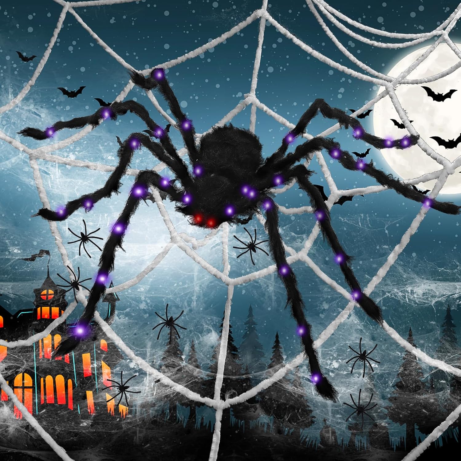 Amazon.com: Spider Halloween Decorations Outdoor,4.5ft Giant Halloween ...