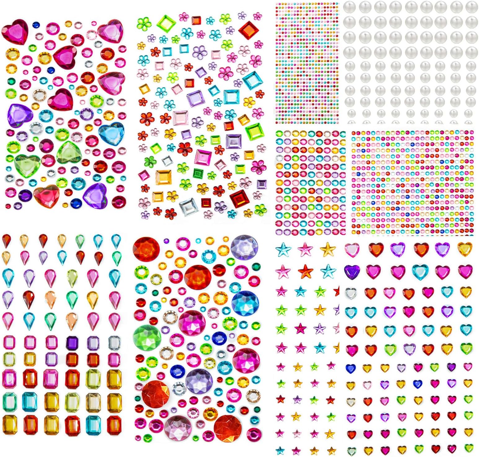 Amazon.com: 2774pcs Gem Stickers Jewels for Crafts - Self Adhesive ...