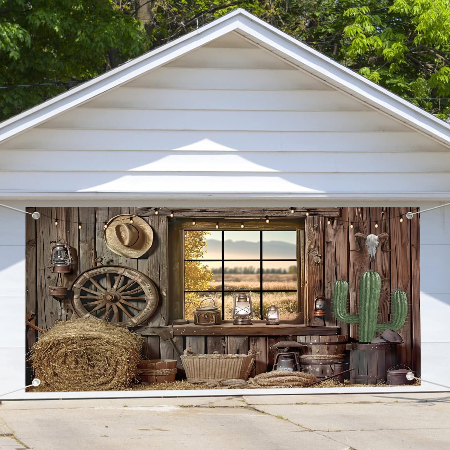 Amazon.com : 7X16ft Western Cowboy Garage Door Background Vintage Wild ...