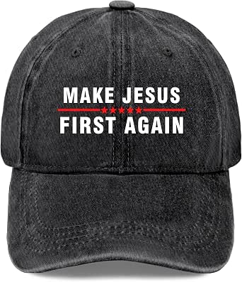 Make Jesus First Again Hats Jesus Hat for Mens Womens AllBlack ...