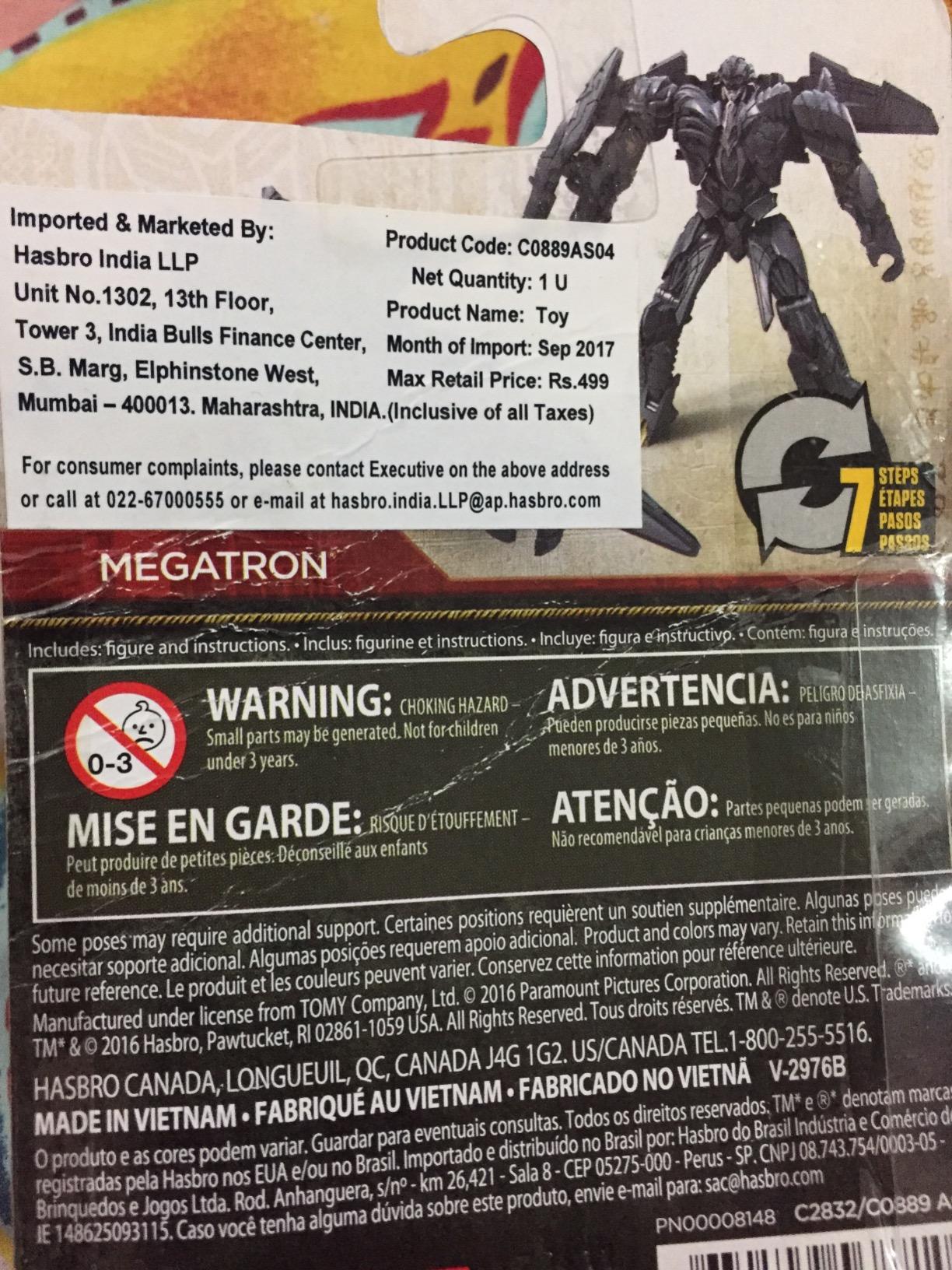 Buy Transformers The Last Knight Legion Class Megatron Robot, Black ...