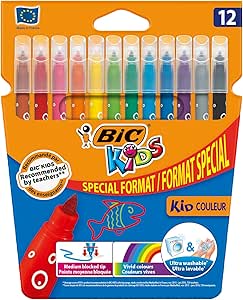 Bic Kids Visa 9246621 Felt-Tip Pens Pack of 12 : Amazon.co.uk ...