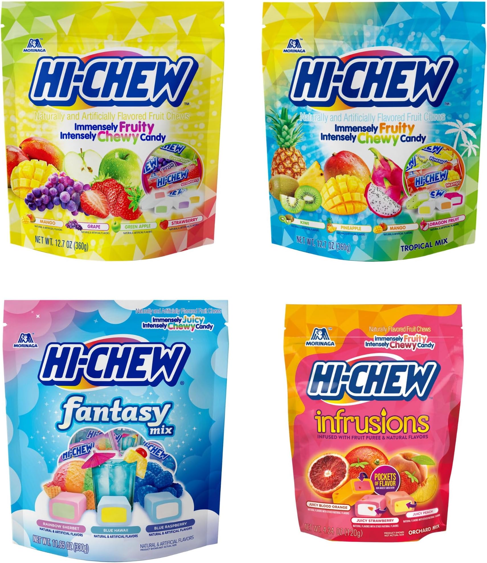 Amazon.com: HI-CHEW Candy Variety Pack - 13 Assorted Flavored Bulk 2.5 ...