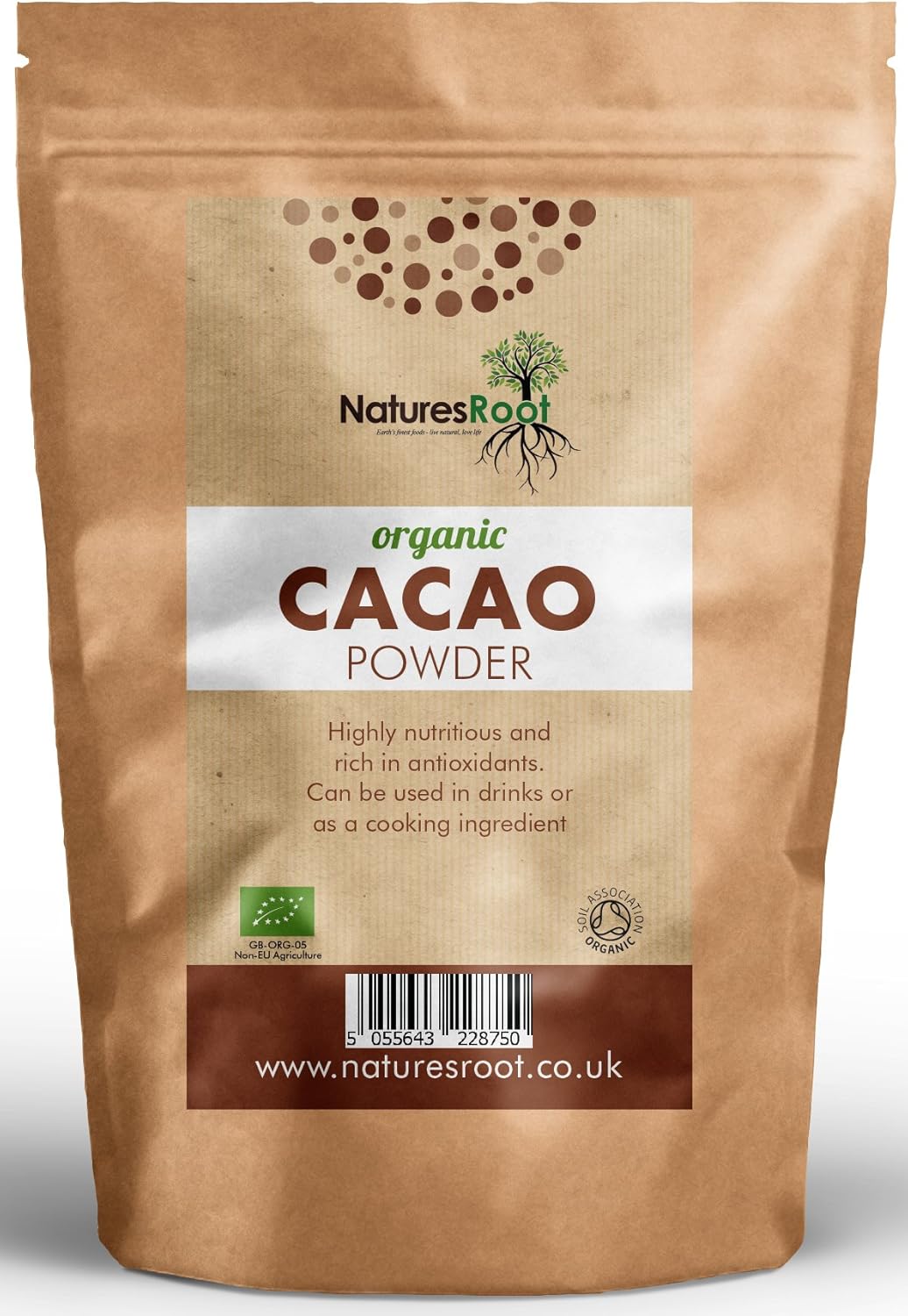 Natures Root Organic Raw Cacao / Cocoa Powder - Premium Quality - 250 g ...
