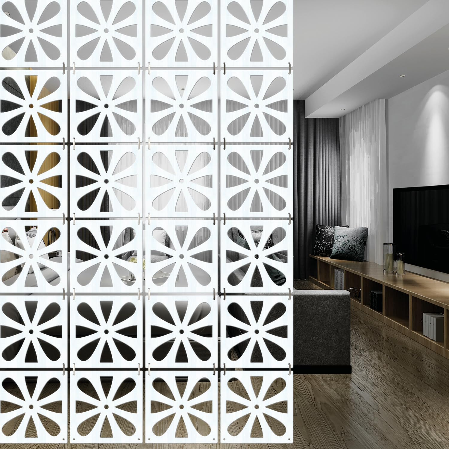Olive Tree Wooden Room Divider for Living Room/Elegant and Modern ...