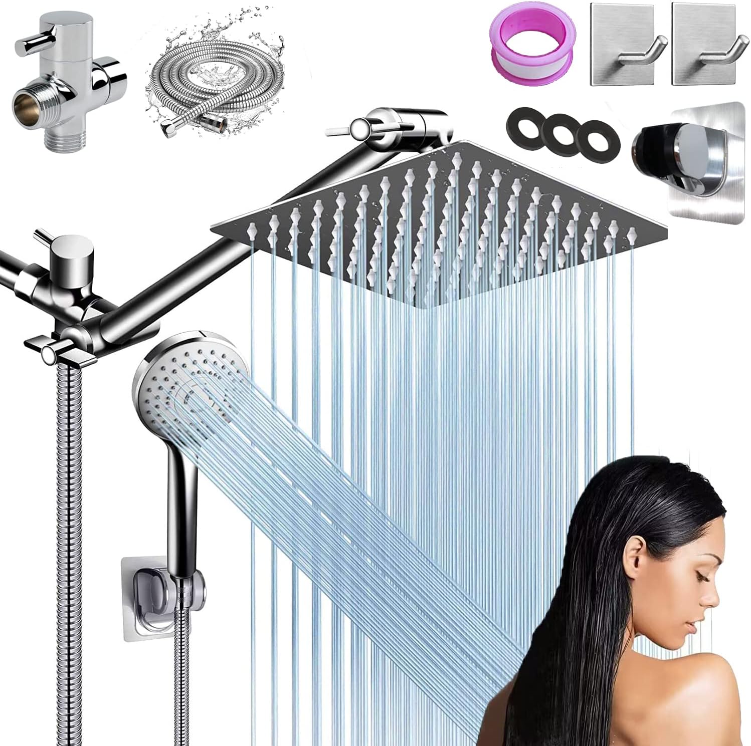 LÍMITE-MX Regaderas Para Baño,Cabezal de Ducha de Lluvia Cuadrado de ...
