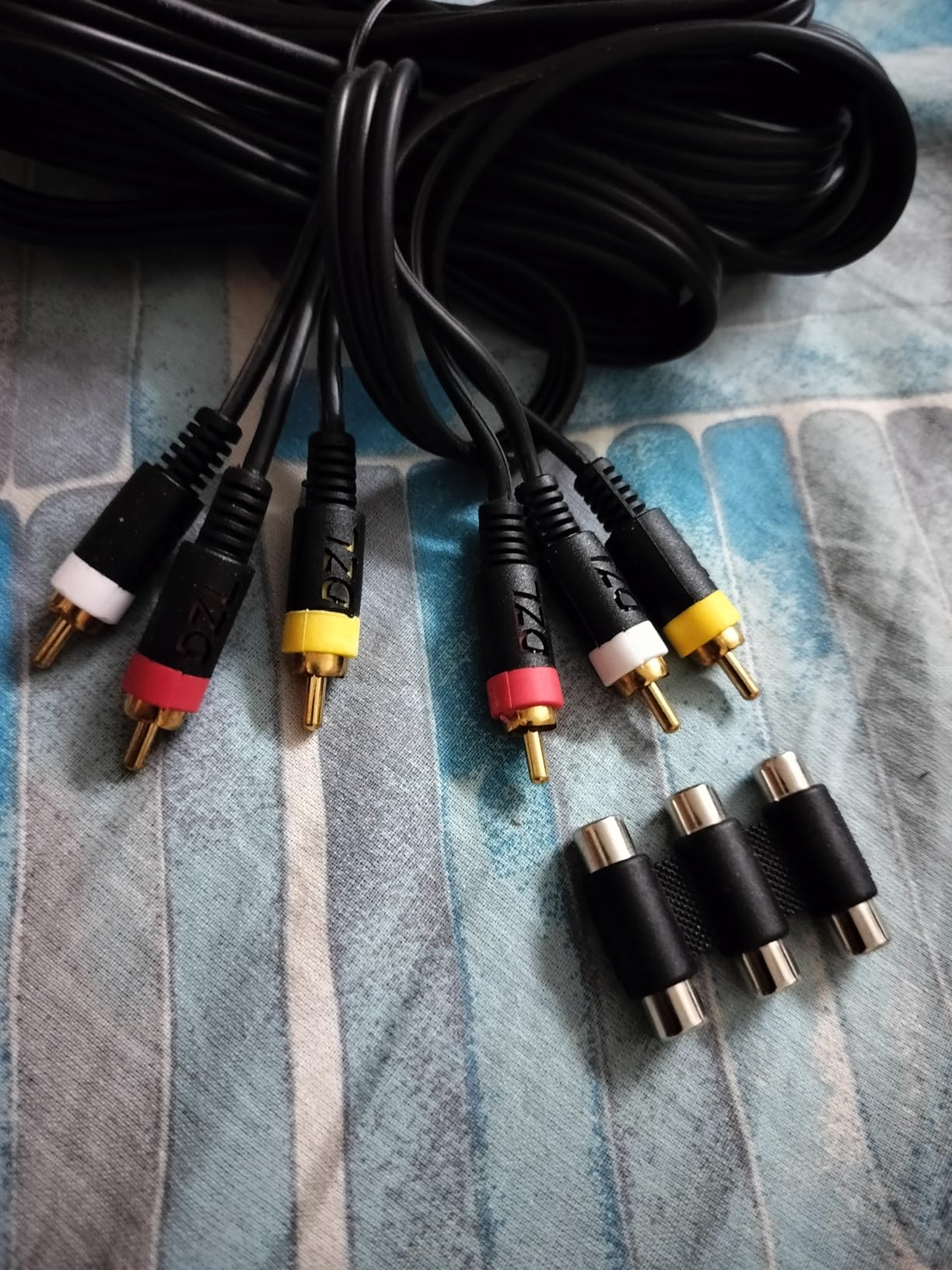 SF Cable,3 RCA Male to 3 RCA Female Audio Video Extension Cable-15 Feet ...