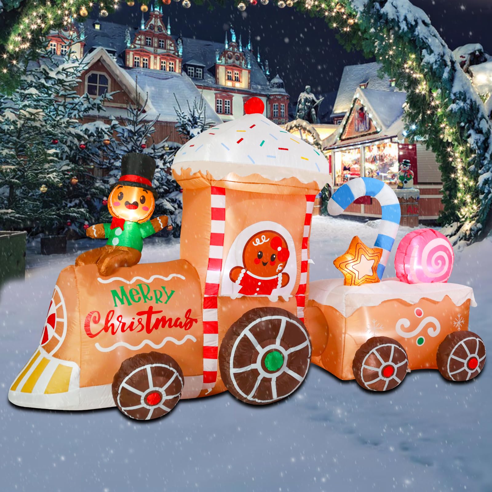 Amazon.com: Christmas Inflatables Outdoor Decoration Inflatable Train ...