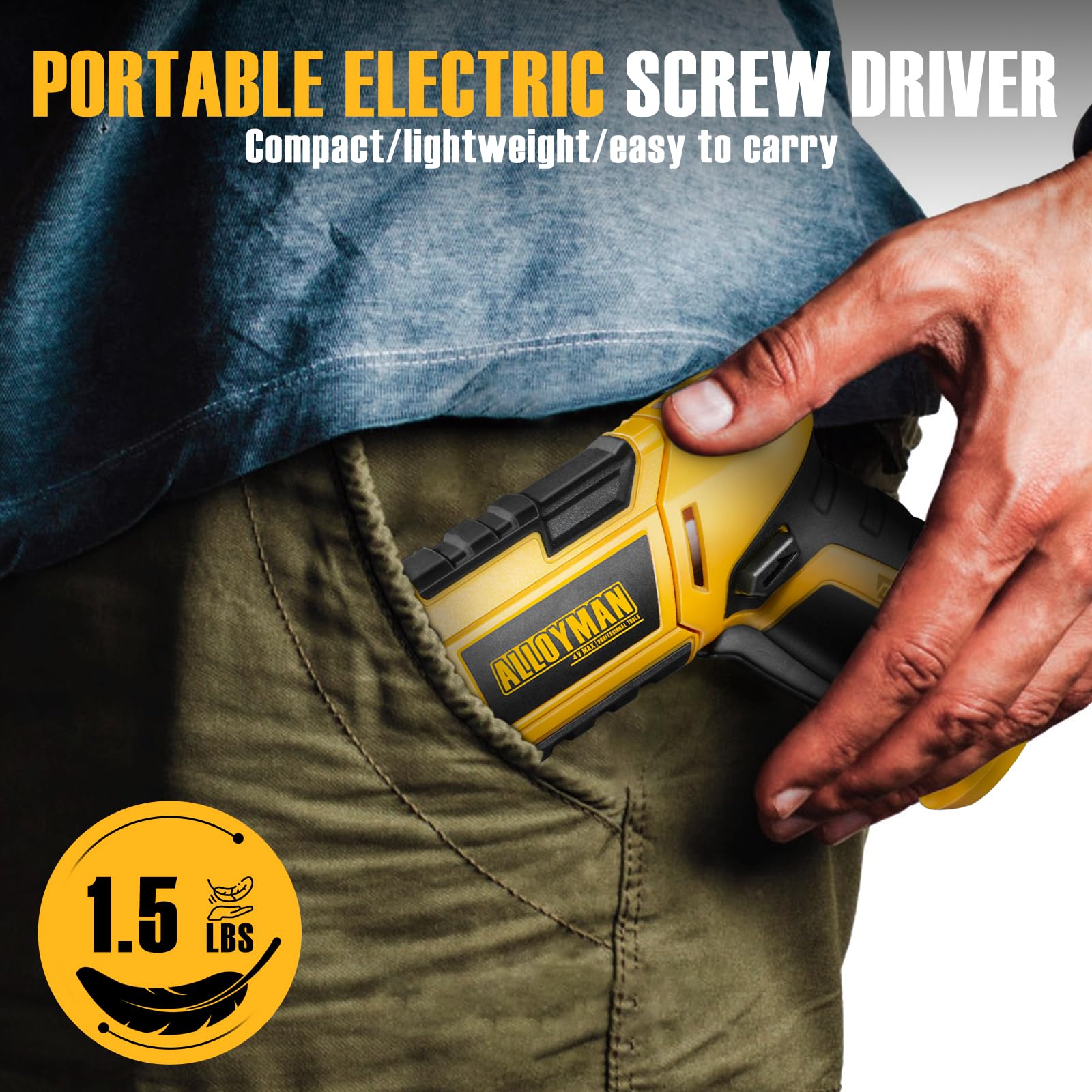 Snapklik.com : 4V Electric Screwdriver Kit, 6 Bits Slide-action Changer ...