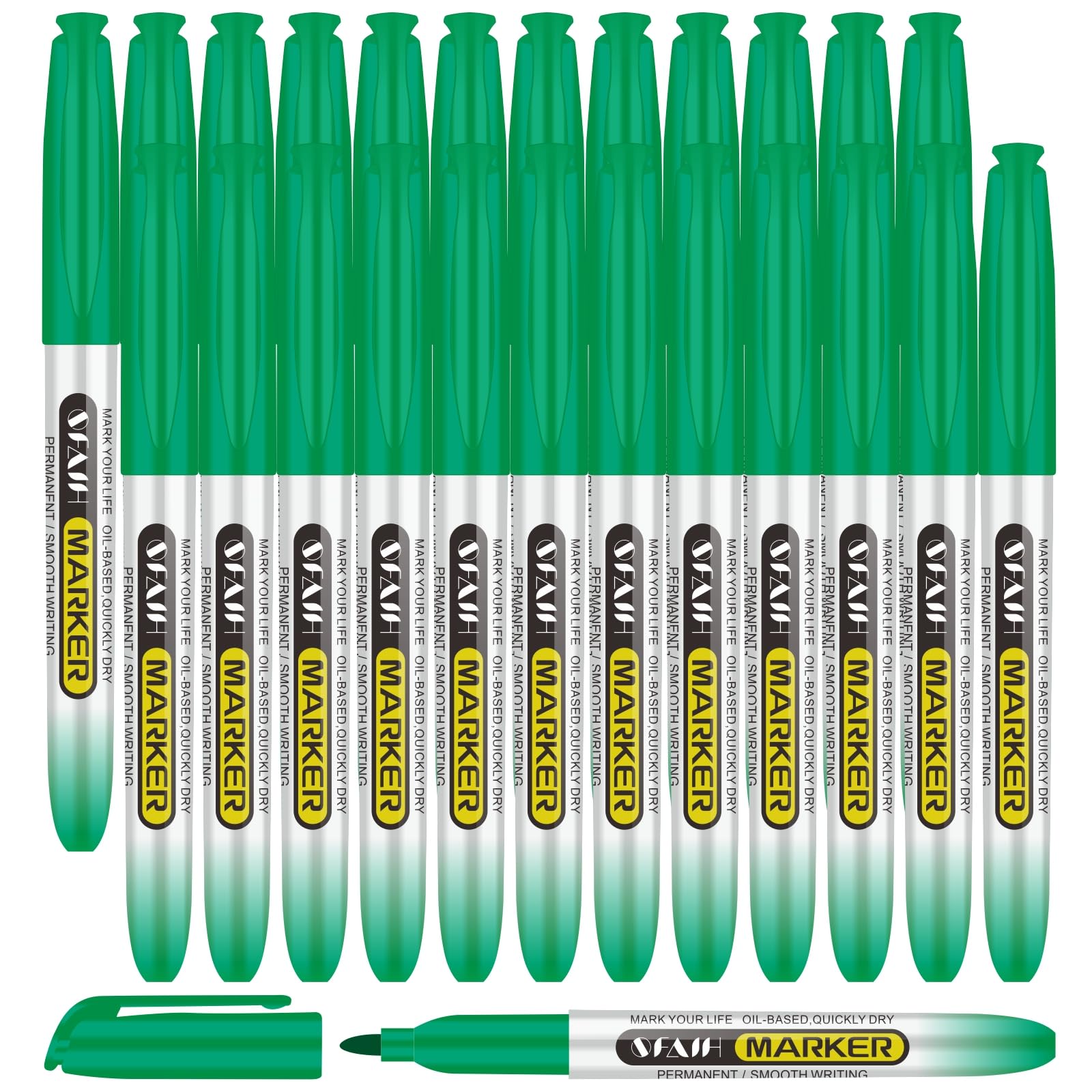 Amazon.com : SFAIH Green Permanent Markers Bulk - 24 Pack, 1s Quick Dry ...