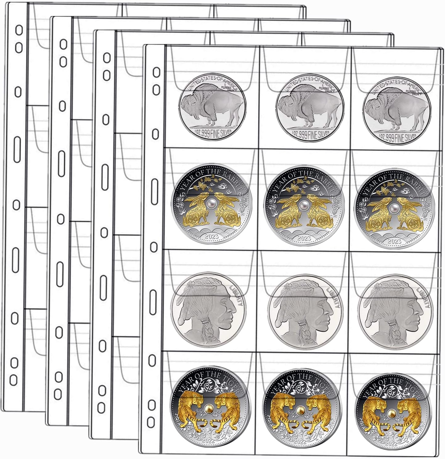 Amazon.com : MUQING 240 Pockets Coin Collection Suppliers, 20 Sheets 12 ...