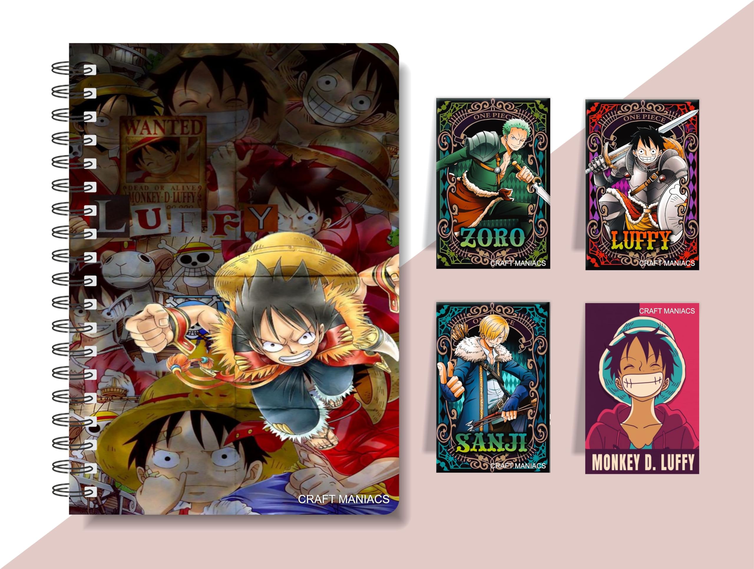 CRAFT MANIACS ONE PIECE MONKEY D LUFFY FLYING SAUCER A5 RULED 160 PAGES ...