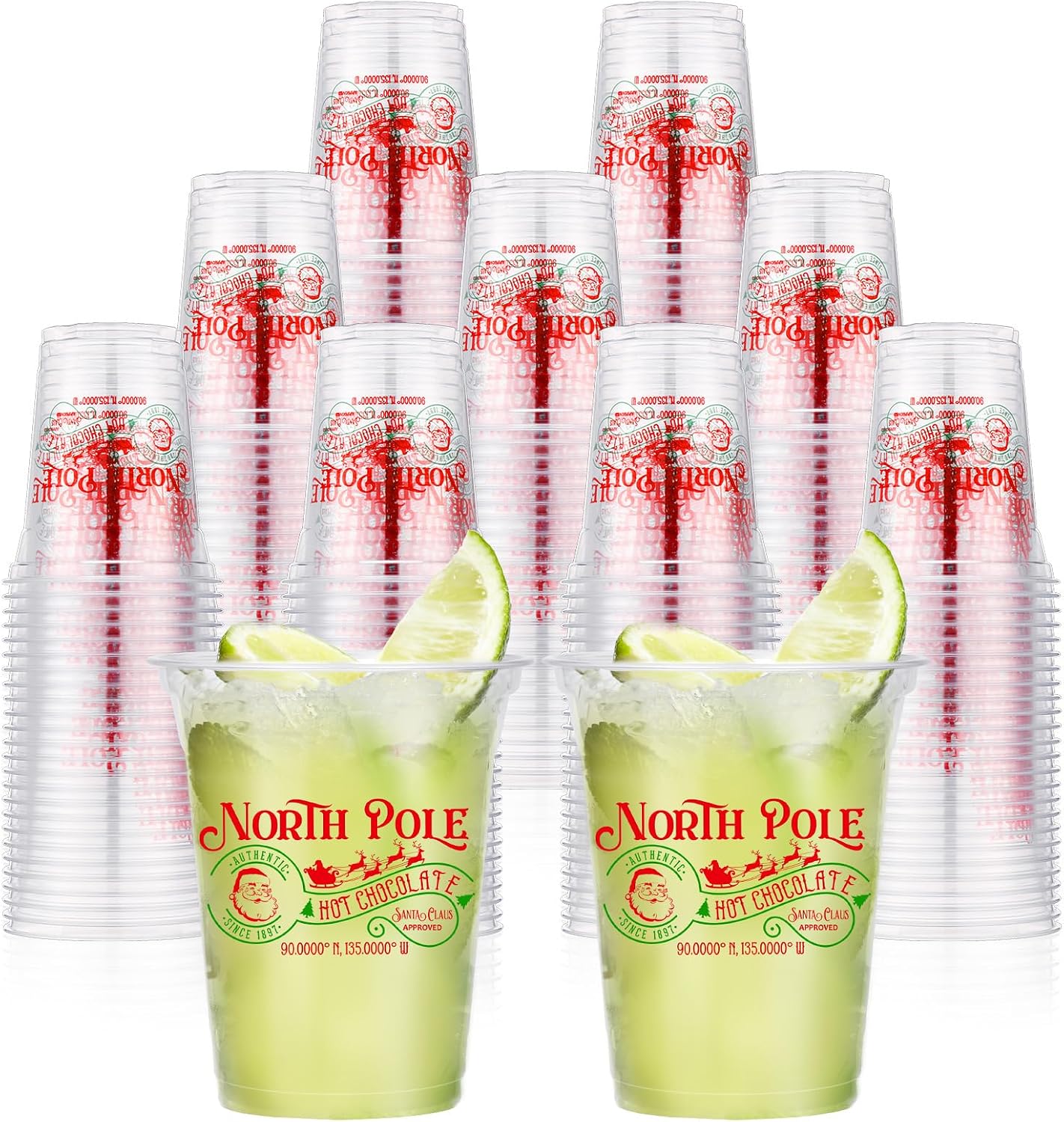 Amazon.com: Yaomiao 50 Pcs Hot Cocoa Bar Plastic Cups North Pole Coffee ...