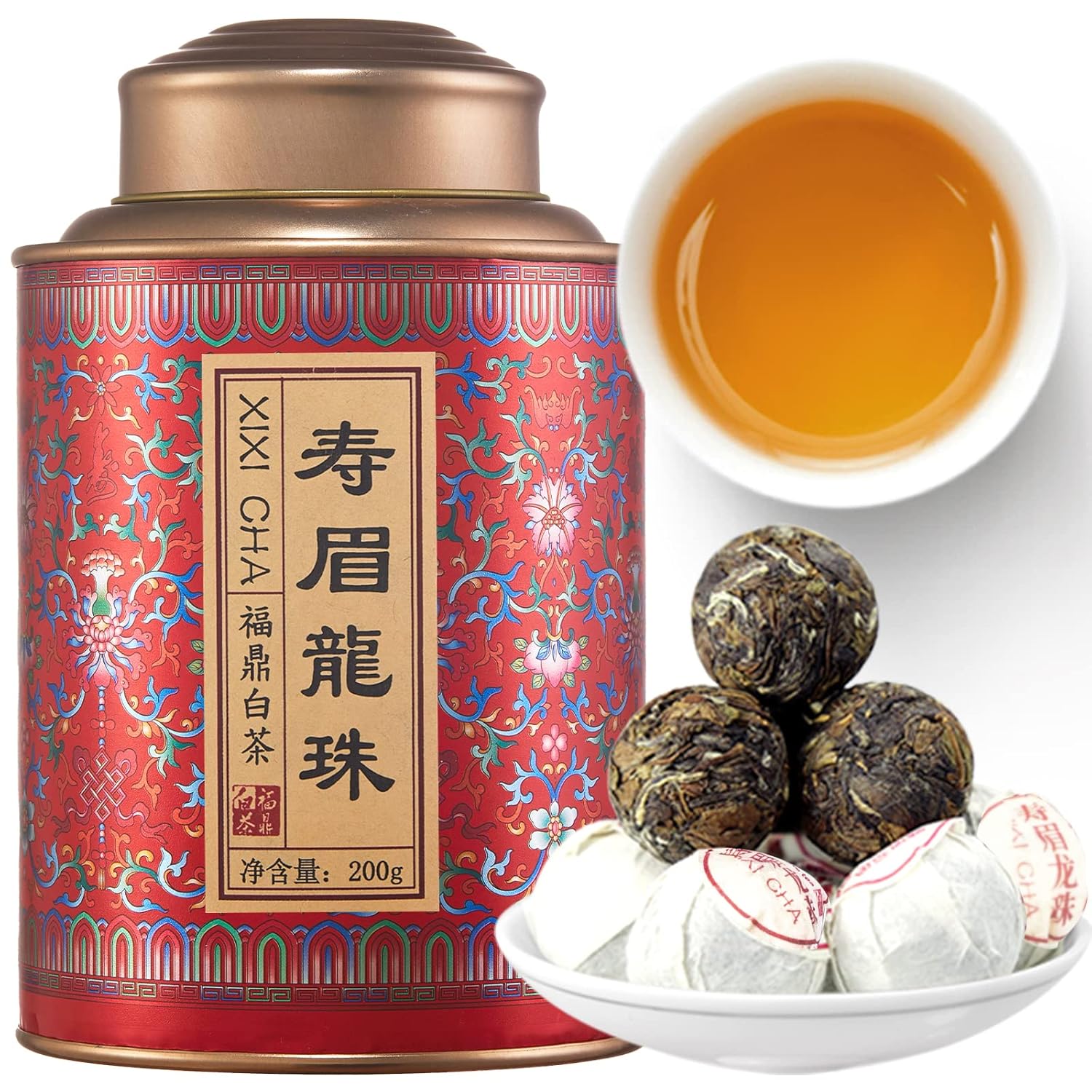 Amazon.com : XIXICHA White Tea 2013 Shou Mei Dragon Pearls Tea ...