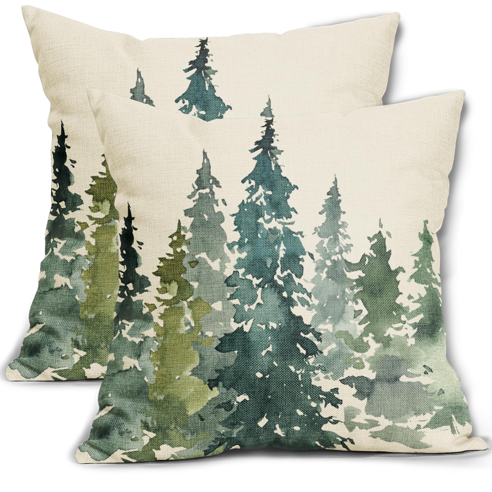 Amazon.com: Aytipun Watercolor Tree Pillow Covers 18x18 Set of 2 Green ...