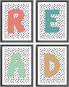 Amazon.com: AEHIE Boho Reading Corner Posters Wall Decor, Neutral Read ...