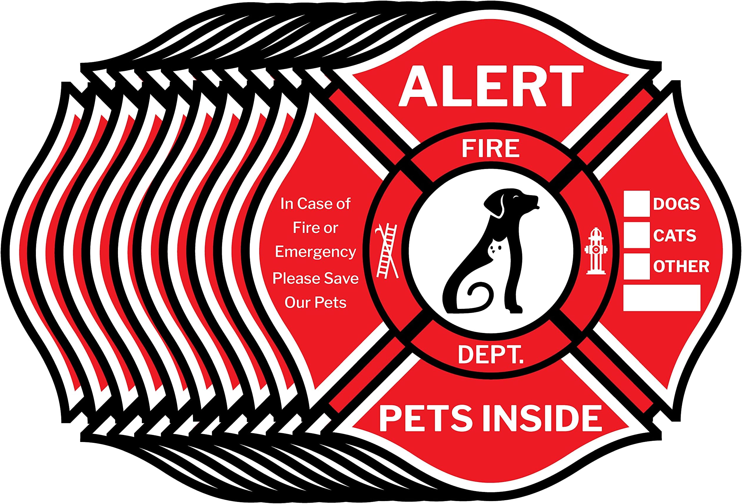 Amazon.com: Pet Alert Sticker - Double-Sided 10 Decals, Rescue Pet ...