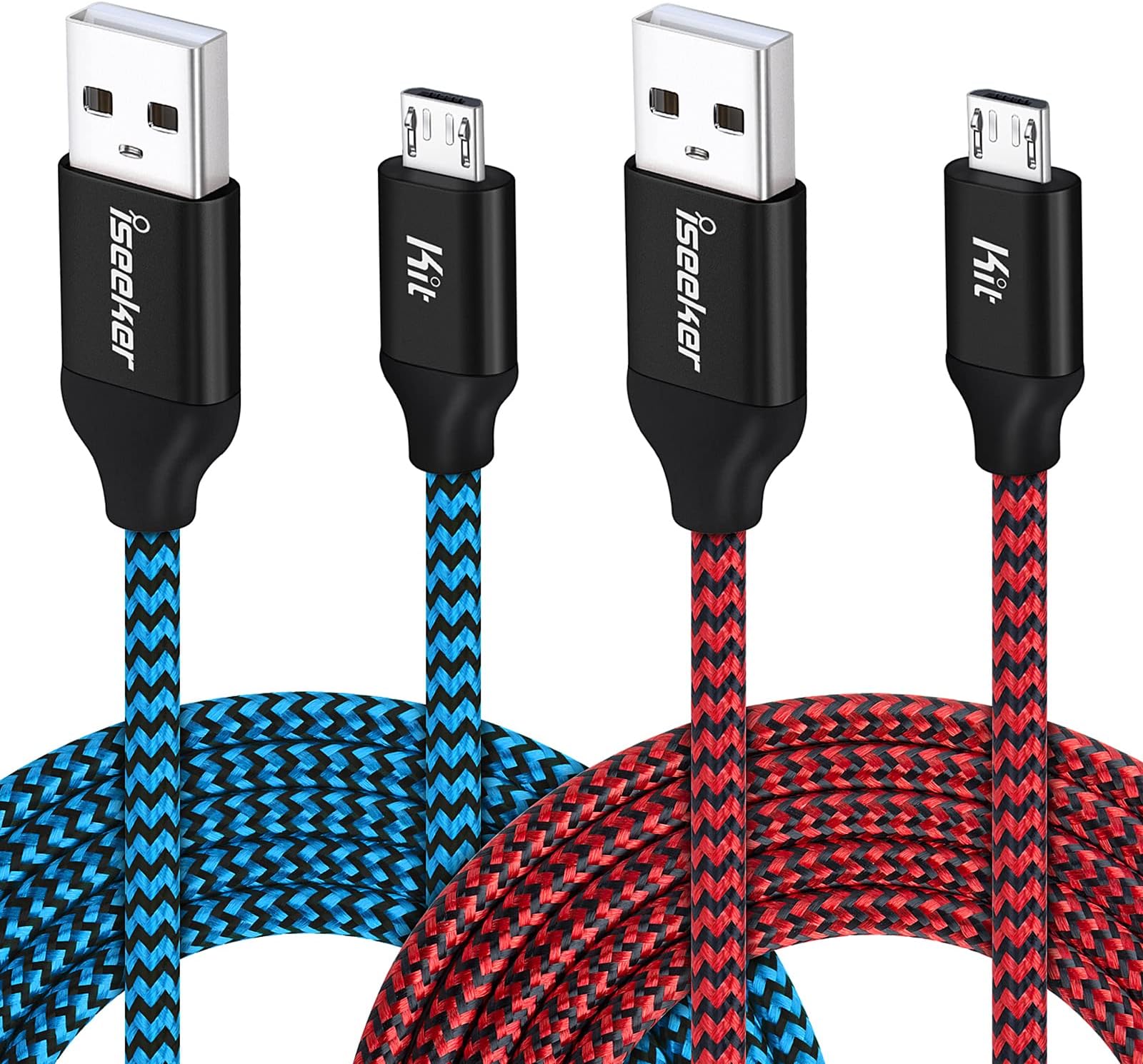 Amazon.com: iSeekerKit USB Cable 15ft Extra Long Braided Micro USB ...