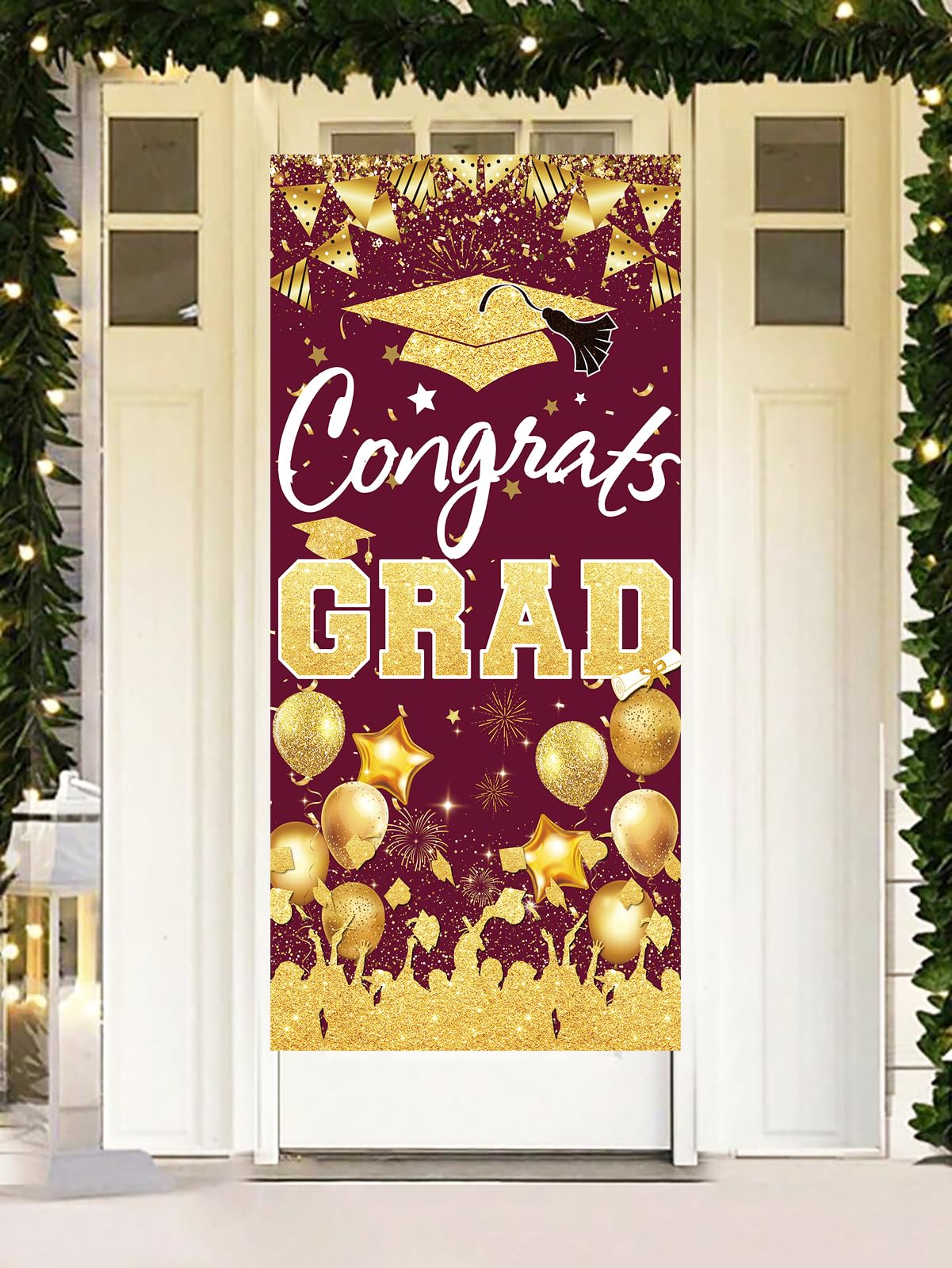 Graduation Maroon And Gold Silhouette Spaghetti Strap Maroon Long Prom
